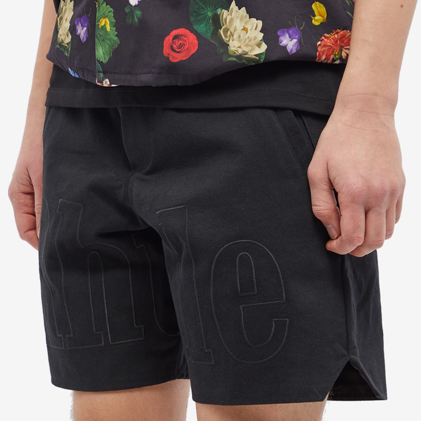 Rhude Embroidered Twill Logo Shorts Black | END. (US)