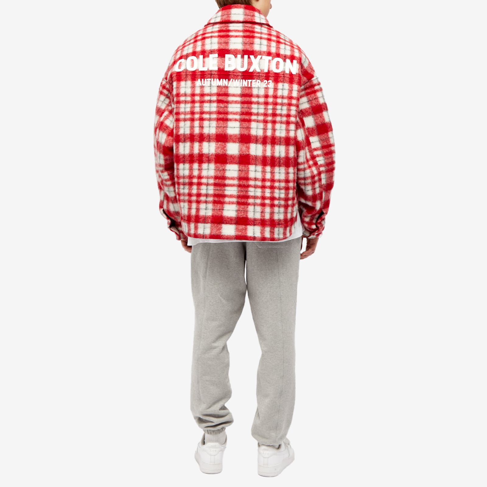 Cole Buxton Wool Check Overshirt Red, Black & White | END. (CA)
