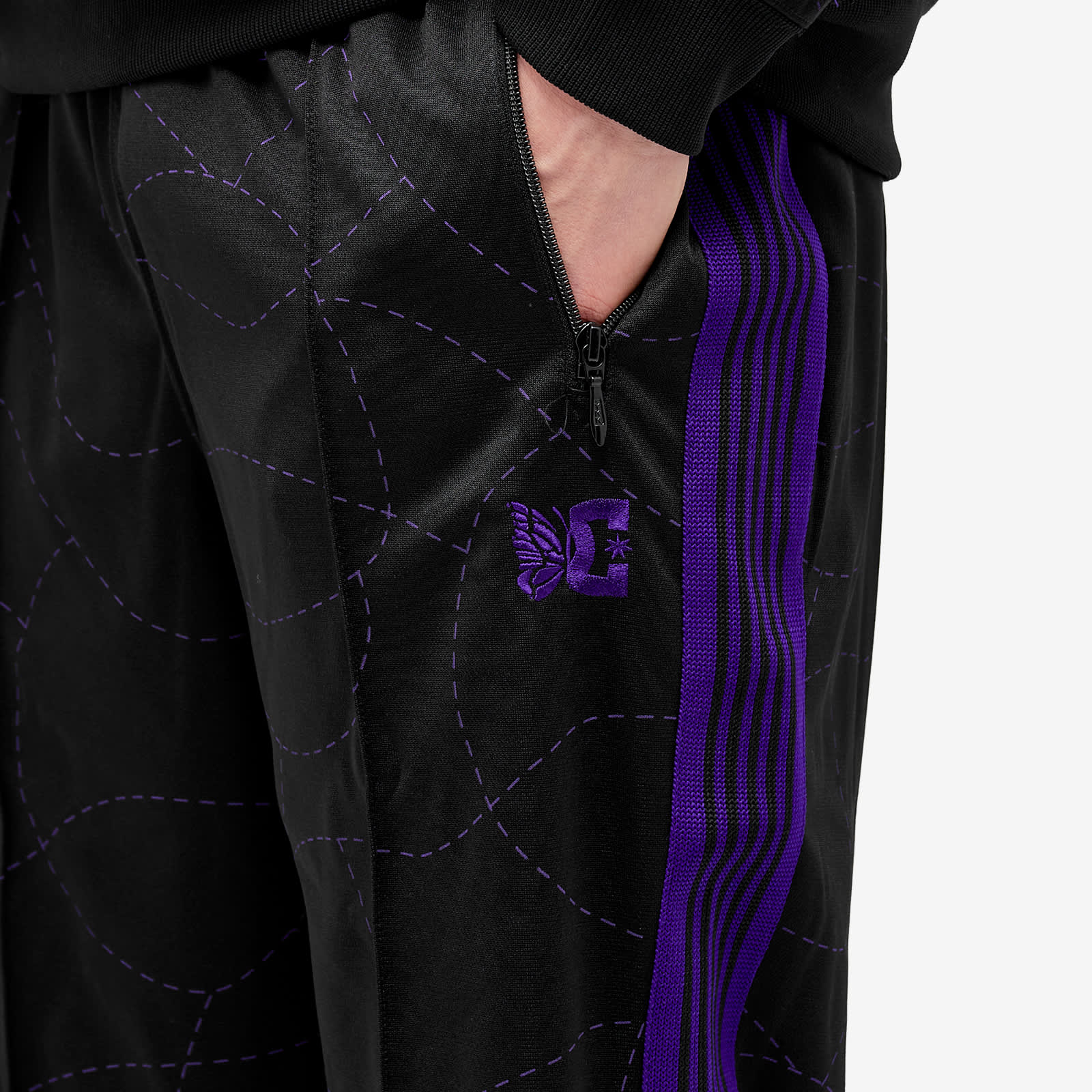 Needles DC Printed Poly Smooth Track Pant Black | END. (US)