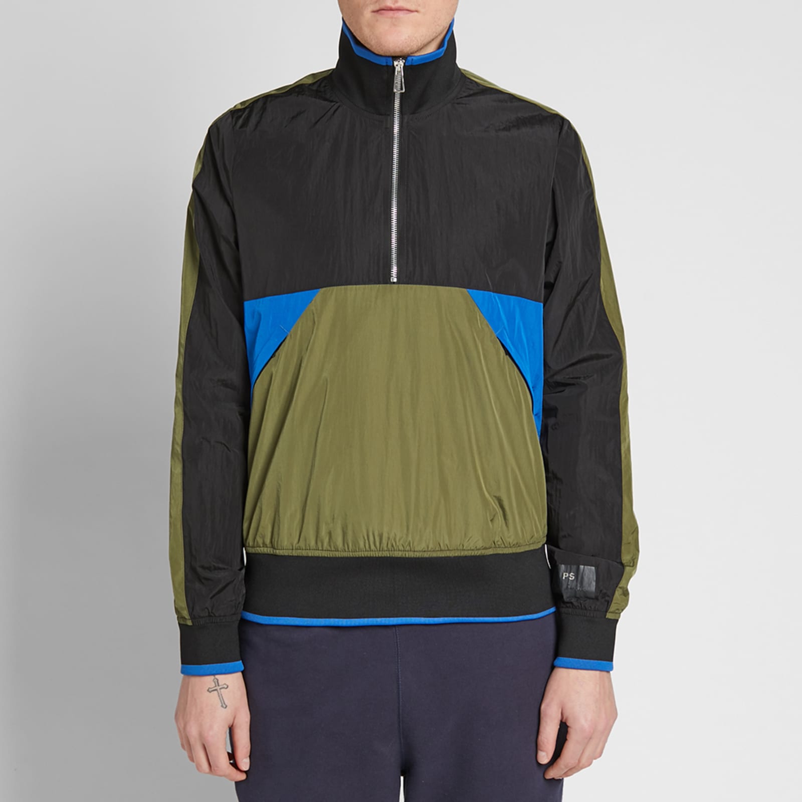 Paul Smith Nylon Half Zip Track Jacket Khaki | END.