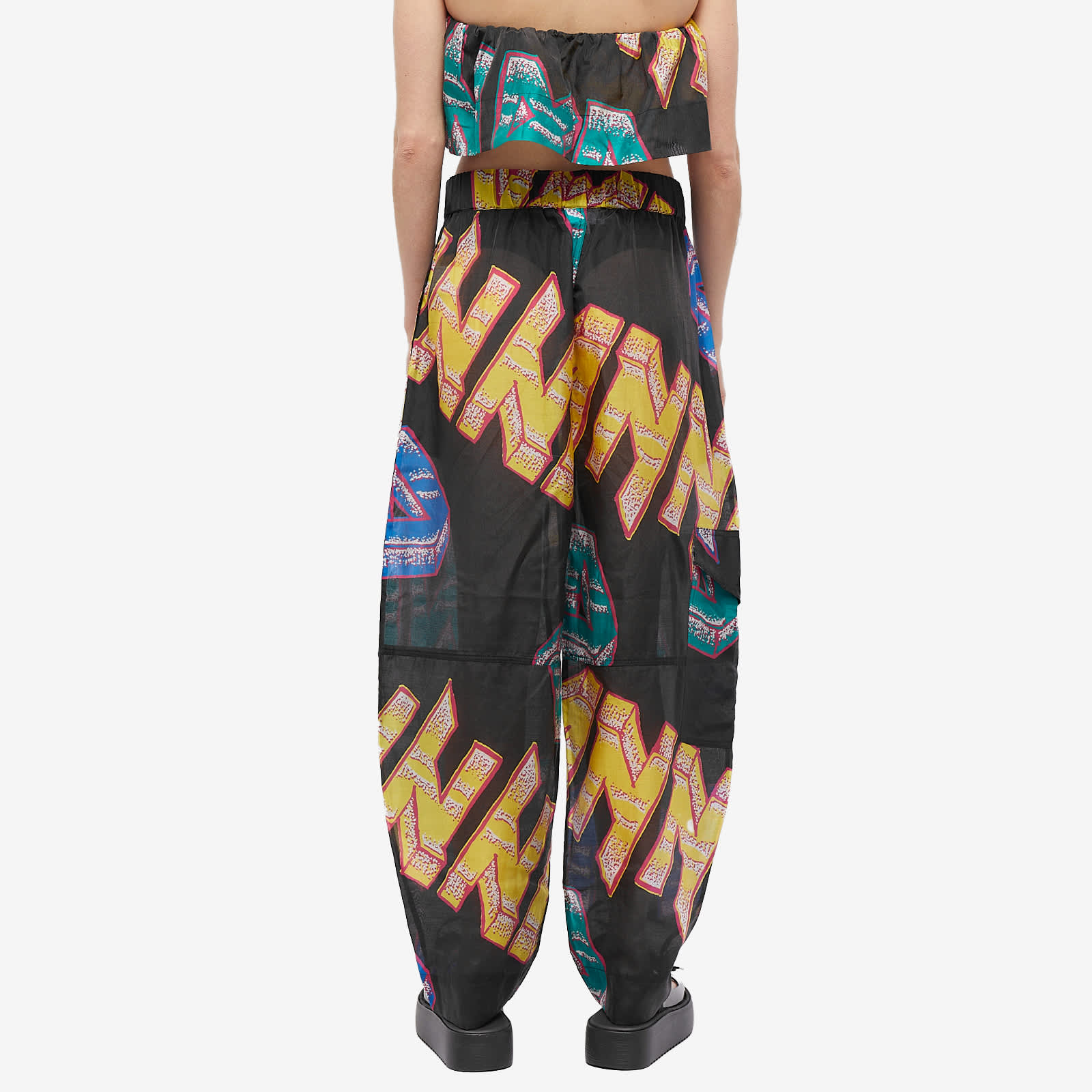 GANNI Sheer Voile Elasticated Curve Pant Phantom | END. (GB)