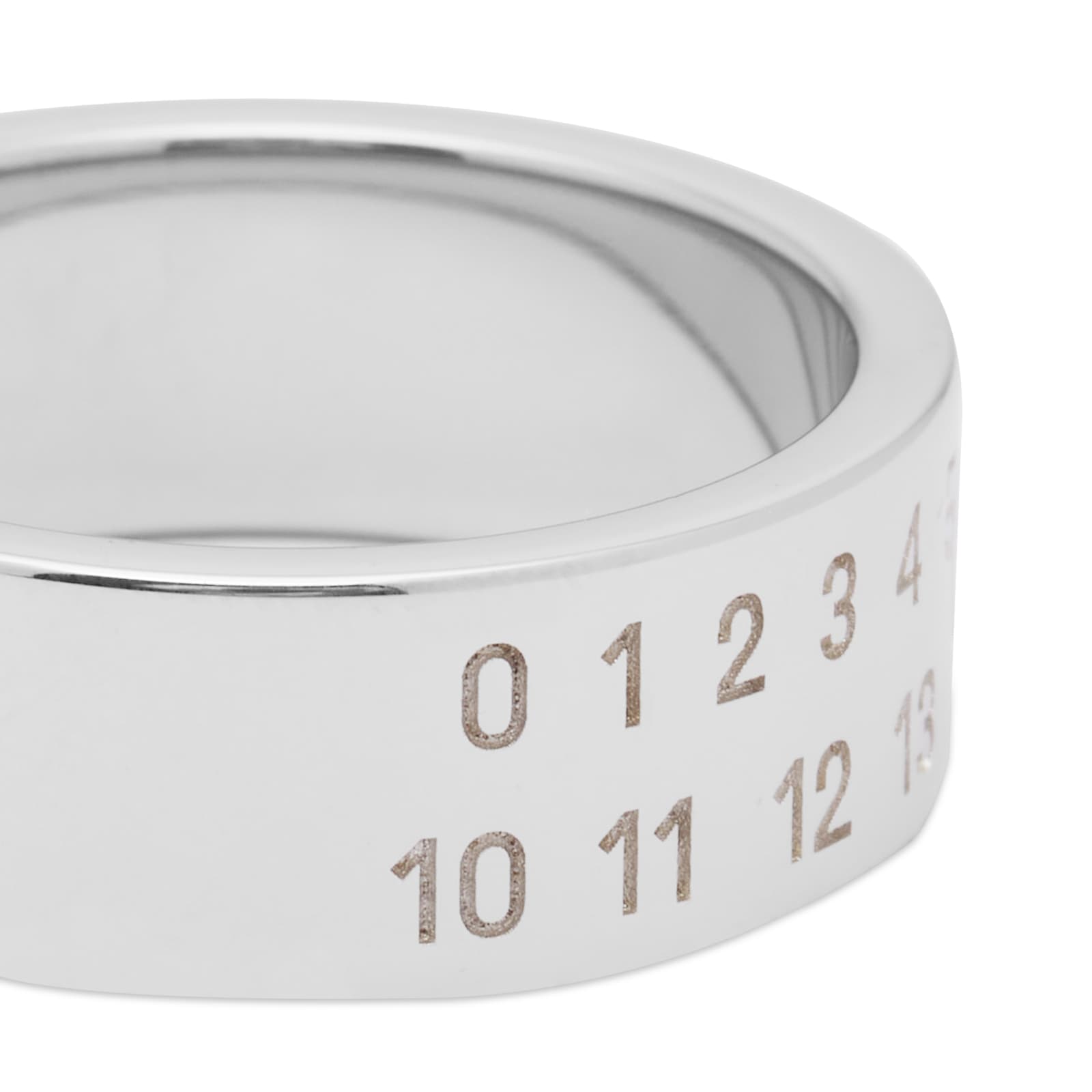 MM6 Maison Margiela 6 Logo Band Ring Polished Palladio | END. (US)