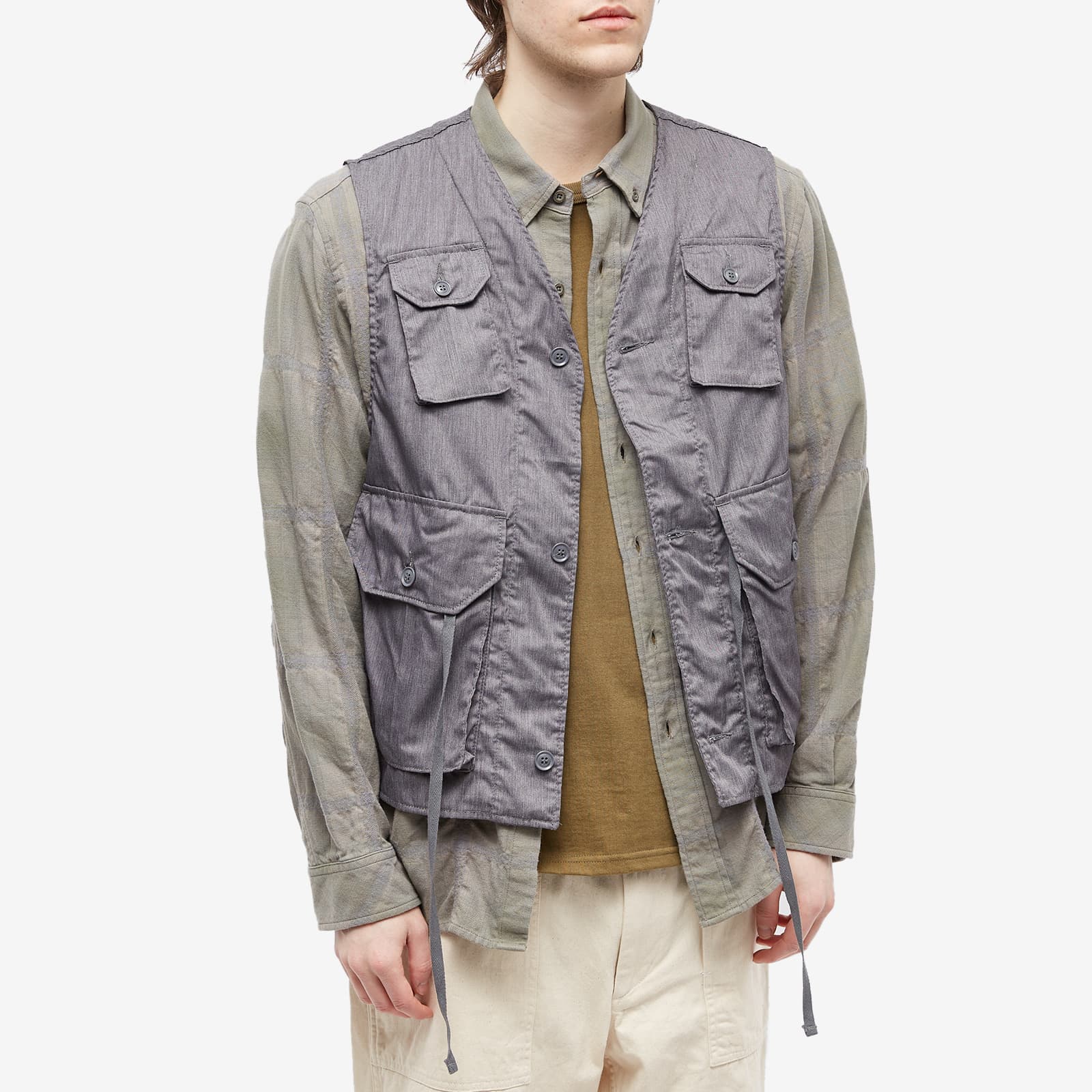 Engineered Garments C-1 Vest Heather Grey Feather Twill | END. (US)