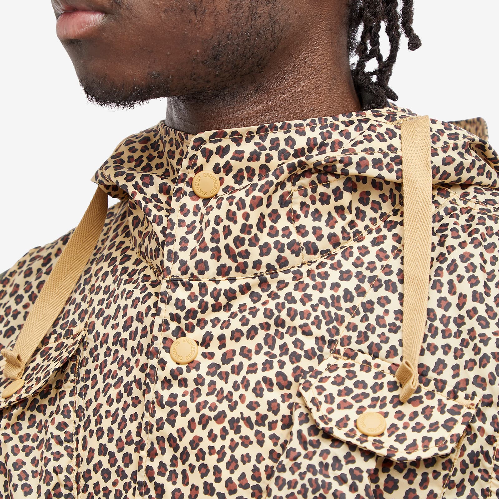 Engineered Garments Field Vest Khaki Nylon Leopard Print | END. (US)