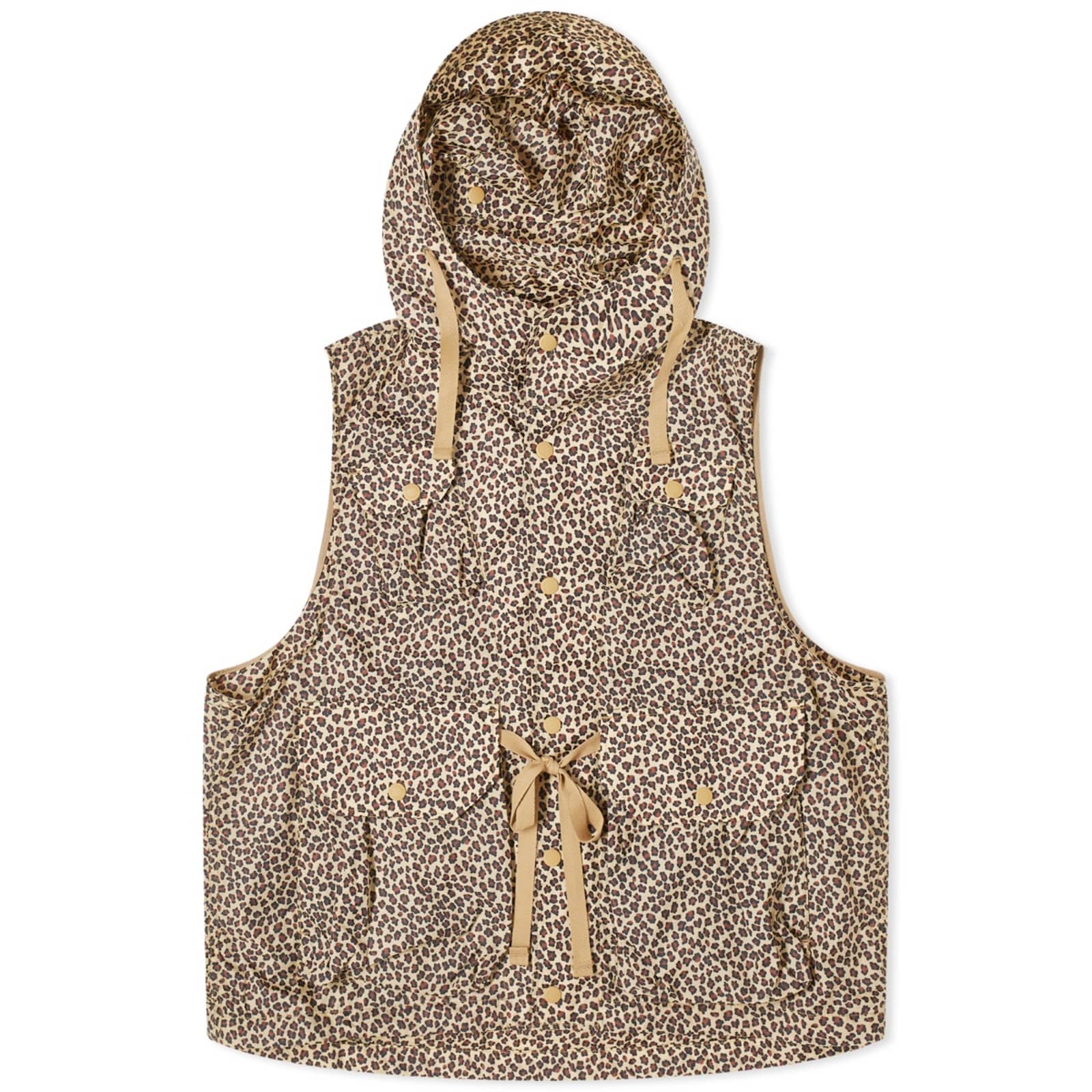 Engineered Garments Field Vest Khaki Nylon Leopard Print | END. (US)
