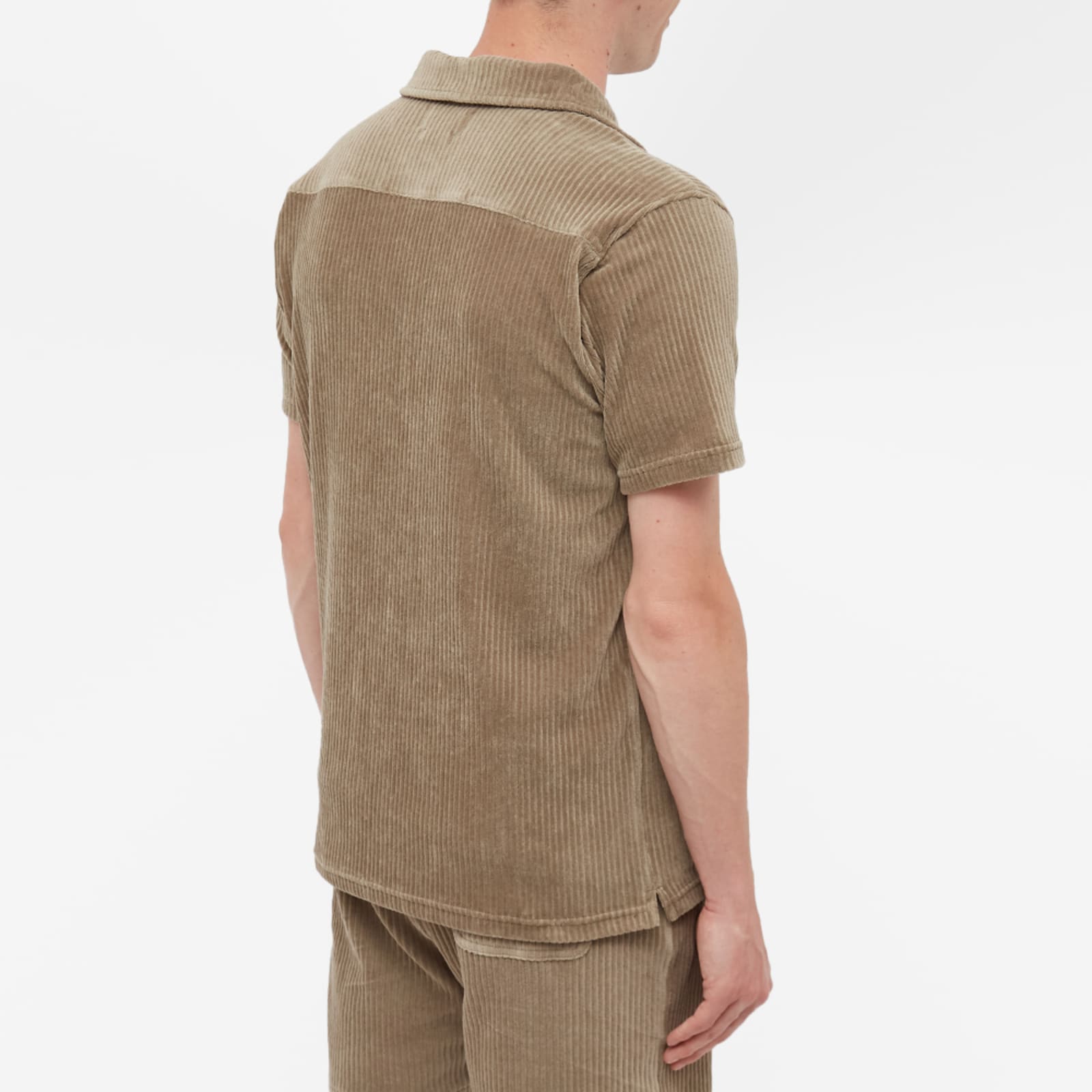 Oliver Spencer Short Sleeve Cord Riviera Shirt Mushroom Grey | END.