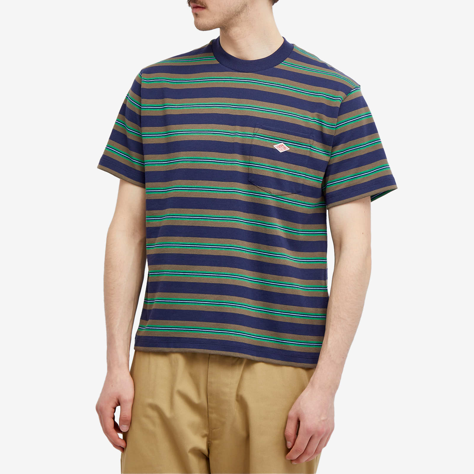 Danton Stripe Pocket T-Shirt Navy & Light Green | END.