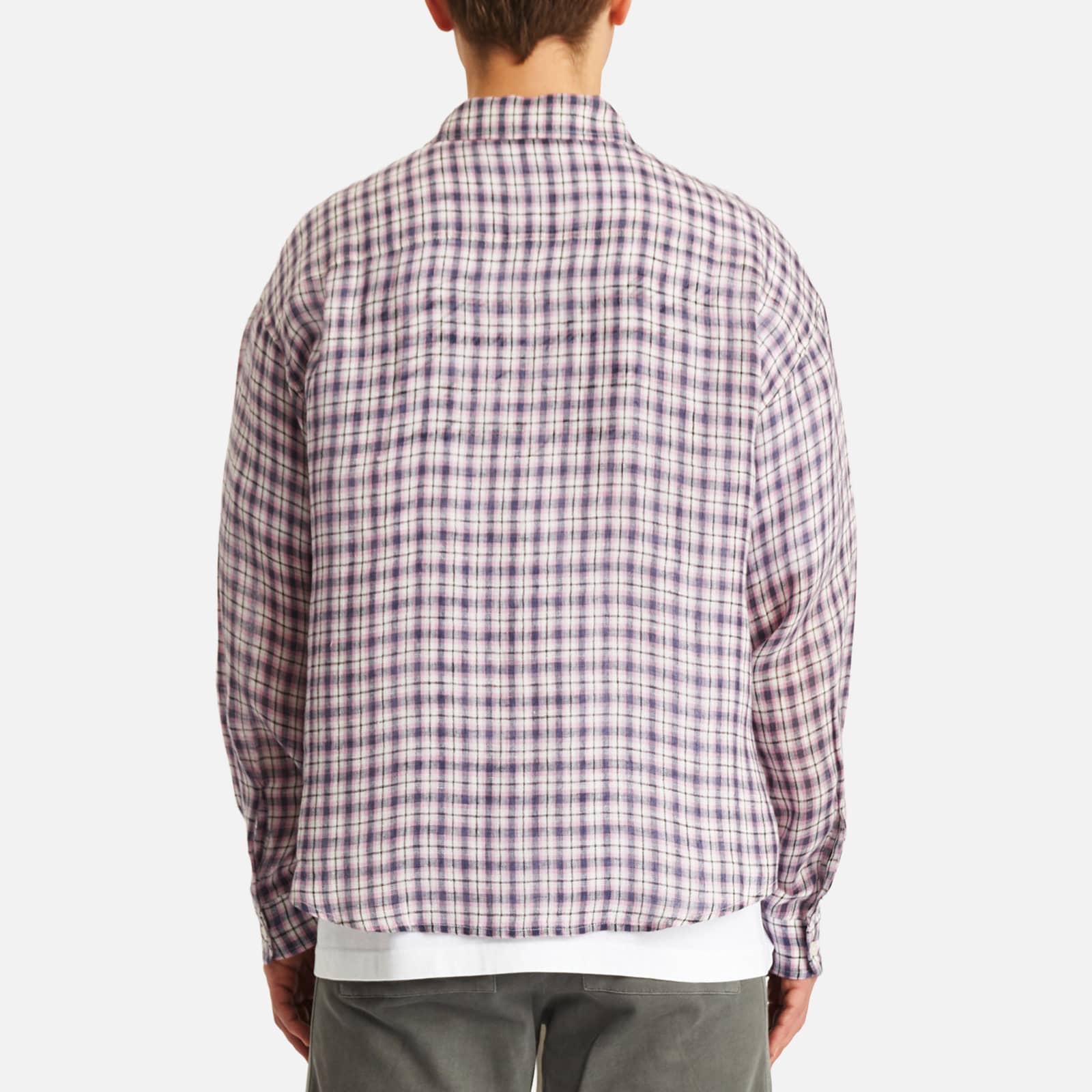 Cole Buxton Linen Flannel Shirt Pink Blue & Natural | END. (GB)