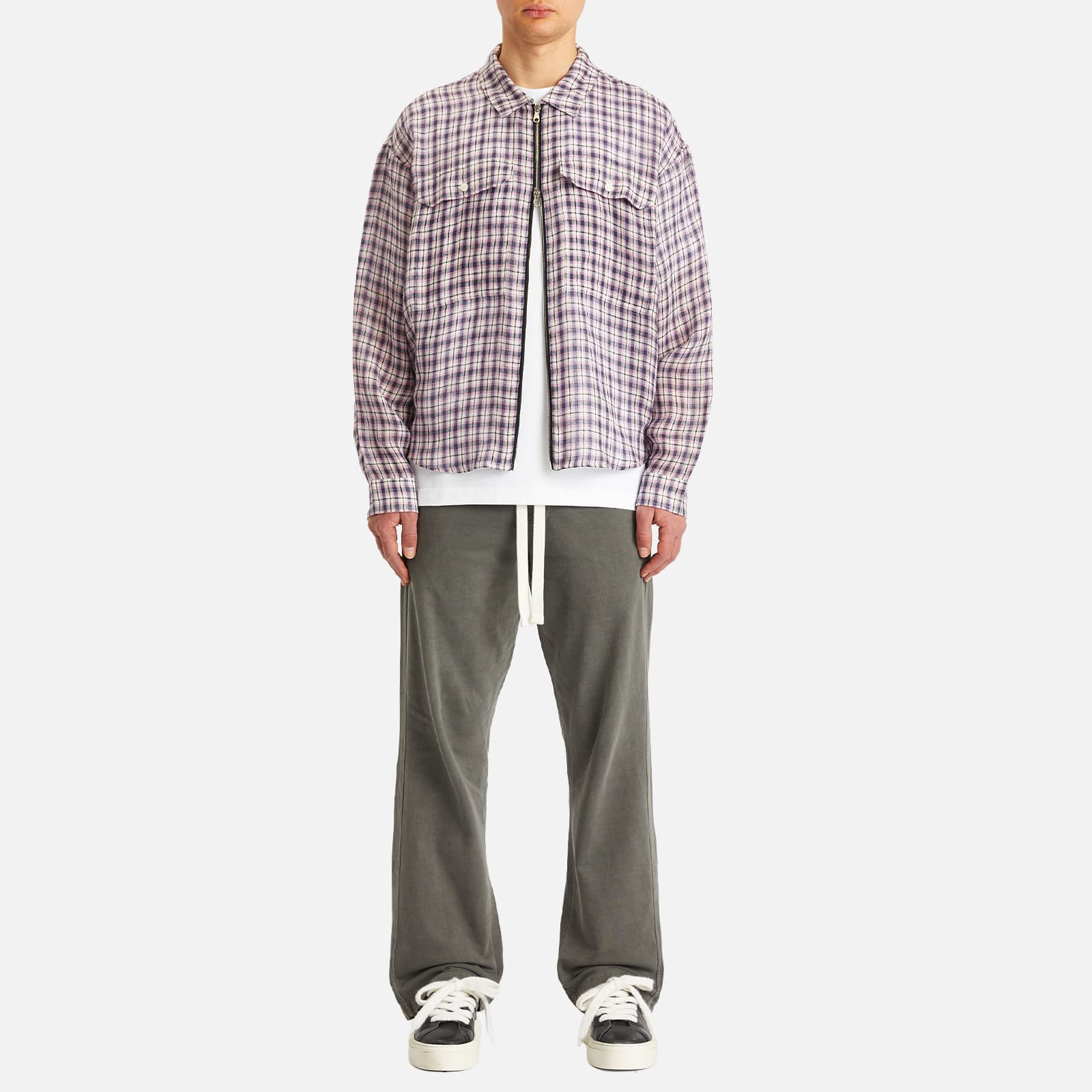 Cole Buxton Linen Flannel Shirt Pink Blue & Natural | END. (GB)