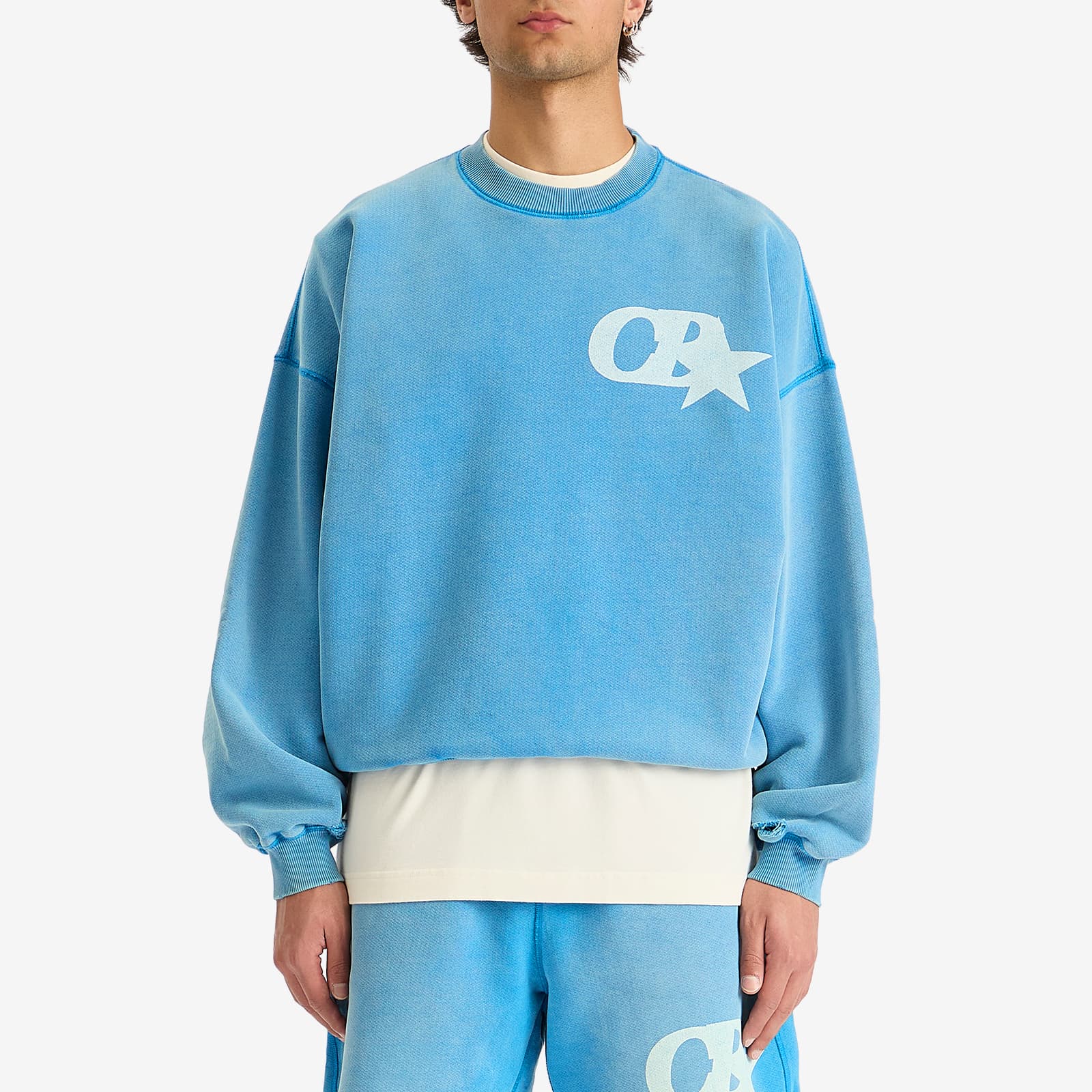 Cole Buxton CB Star Distressed Sweatshirt Washed Blue | END. (GB)
