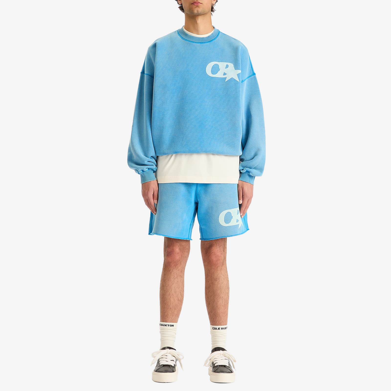 Cole Buxton CB Star Distressed Sweatshirt Washed Blue | END. (GB)