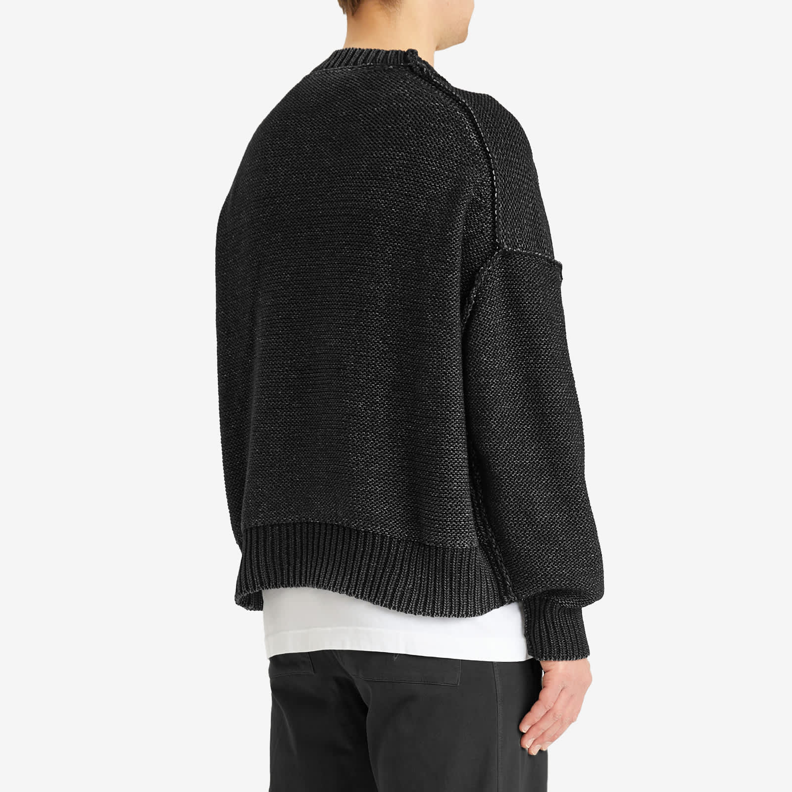 Cole Buxton Collegiate Crest Knit Sweater Washed Black | END. (GB)