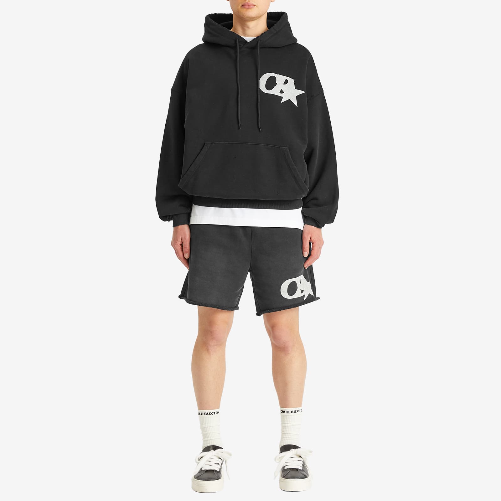 Cole Buxton CB Star Distressed Pocket Hoodie Vintage Black | END. (GB)