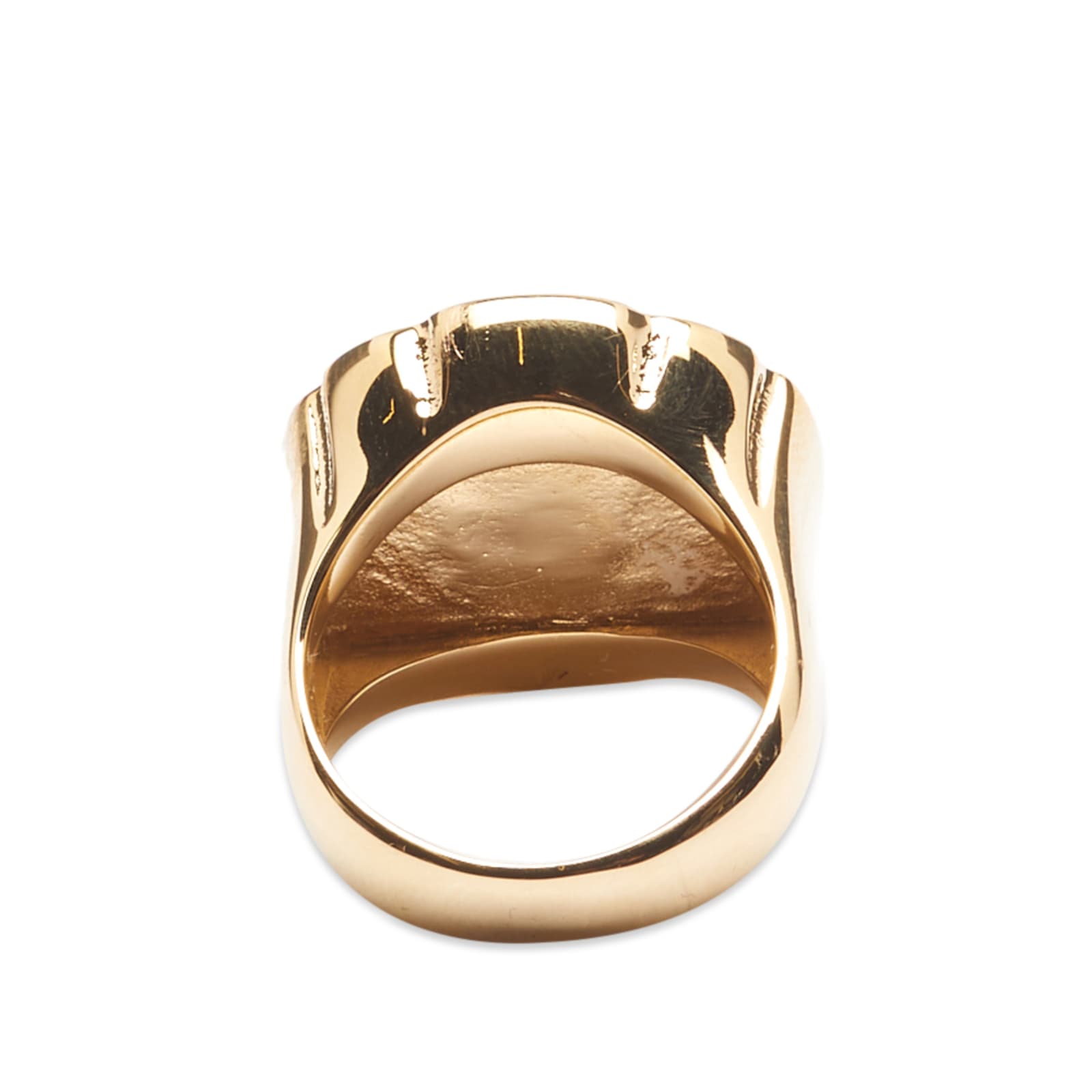 Casablanca Logo Signet Ring Gold & White | END. (US)