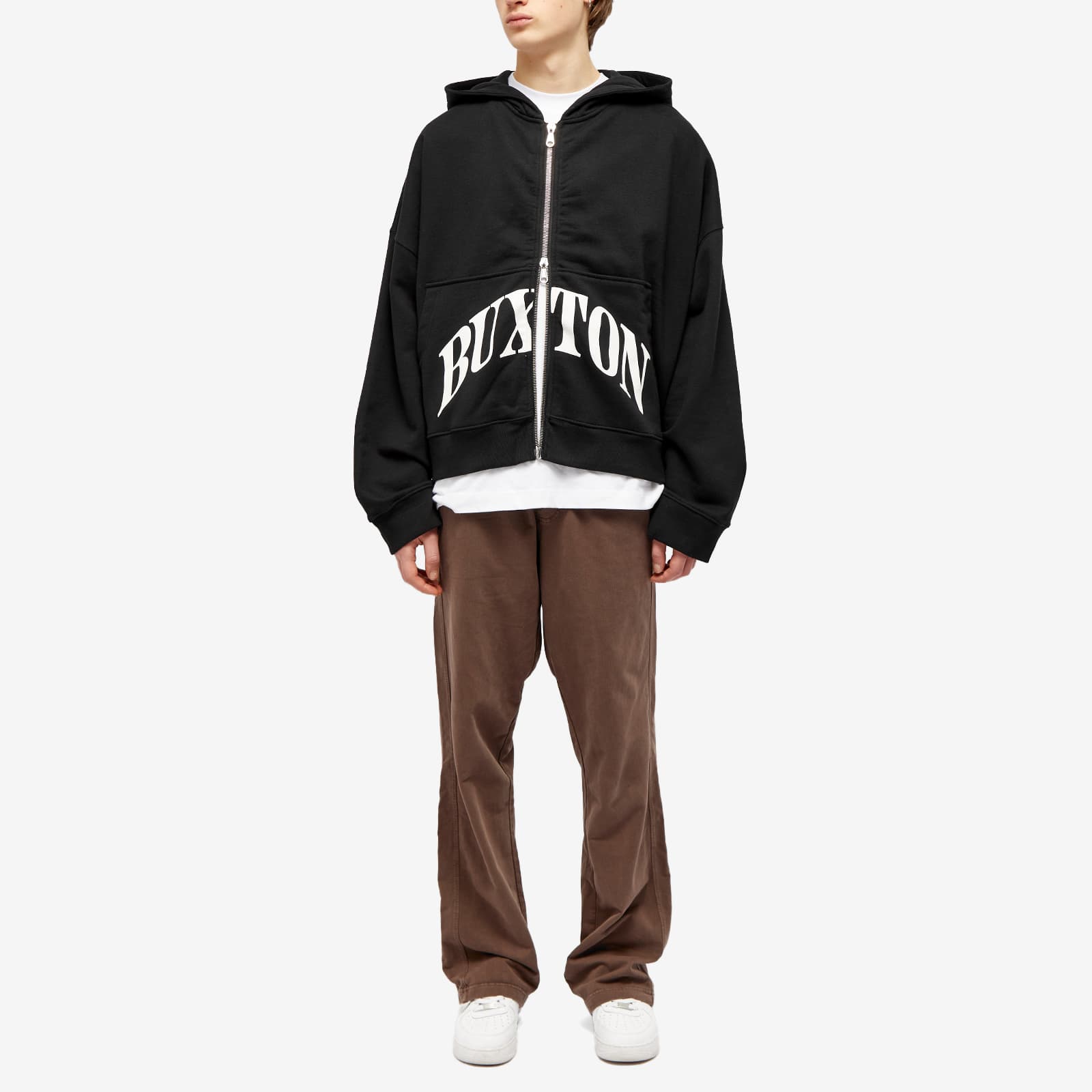 Cole Buxton Cropped Logo Zip Hoodie Black | END. (KR)