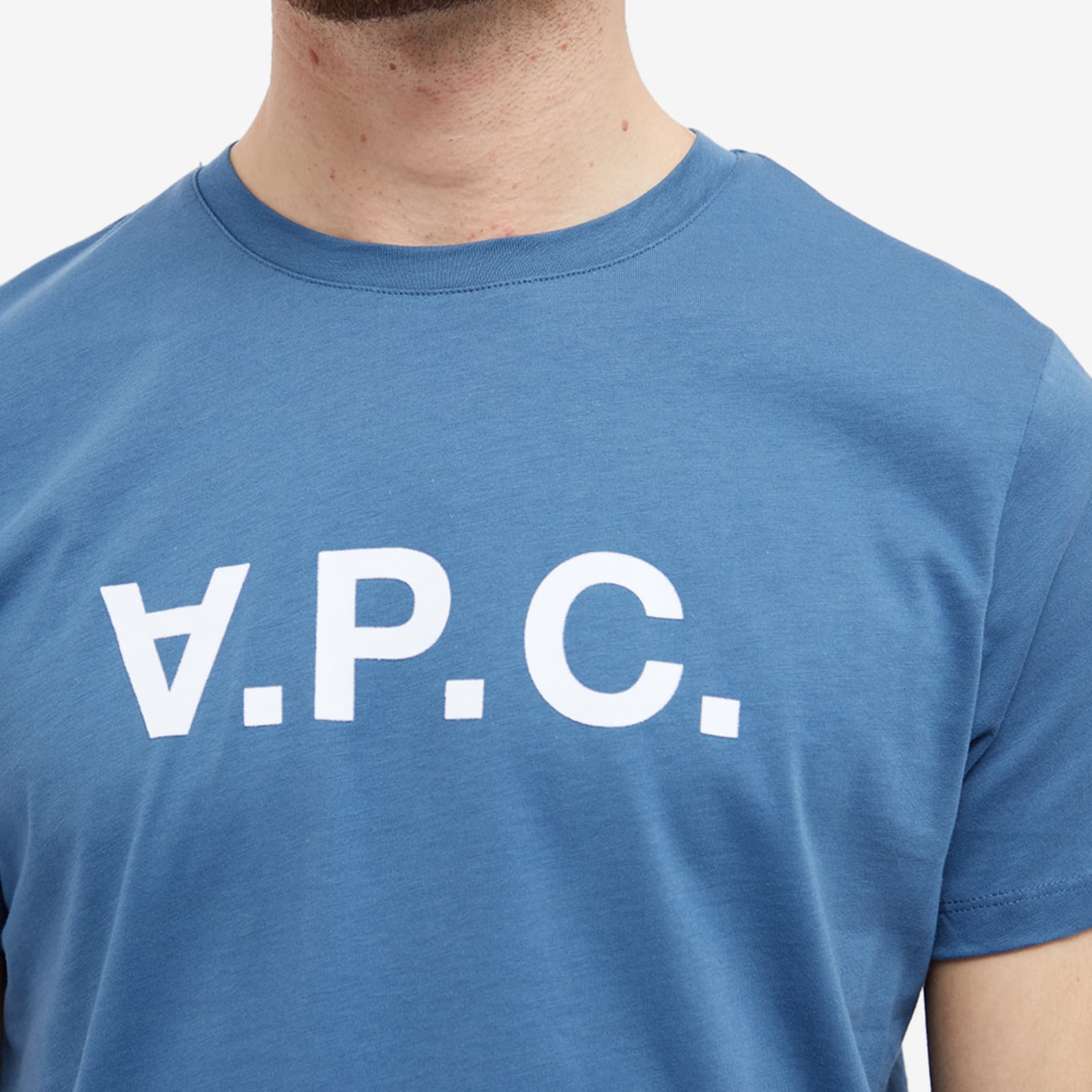 A.P.C. VPC Logo T-Shirt Steel Blue & White | END.