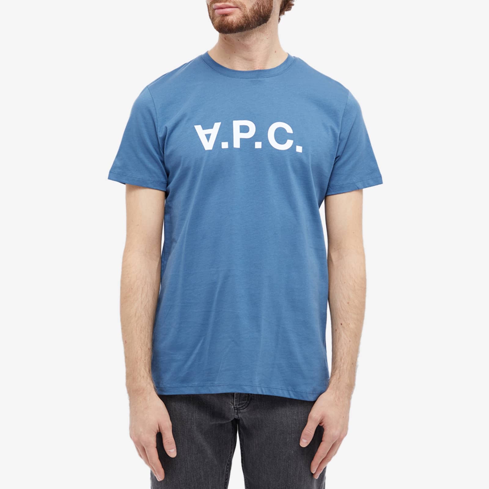 A.P.C. VPC Logo T-Shirt Steel Blue & White | END.