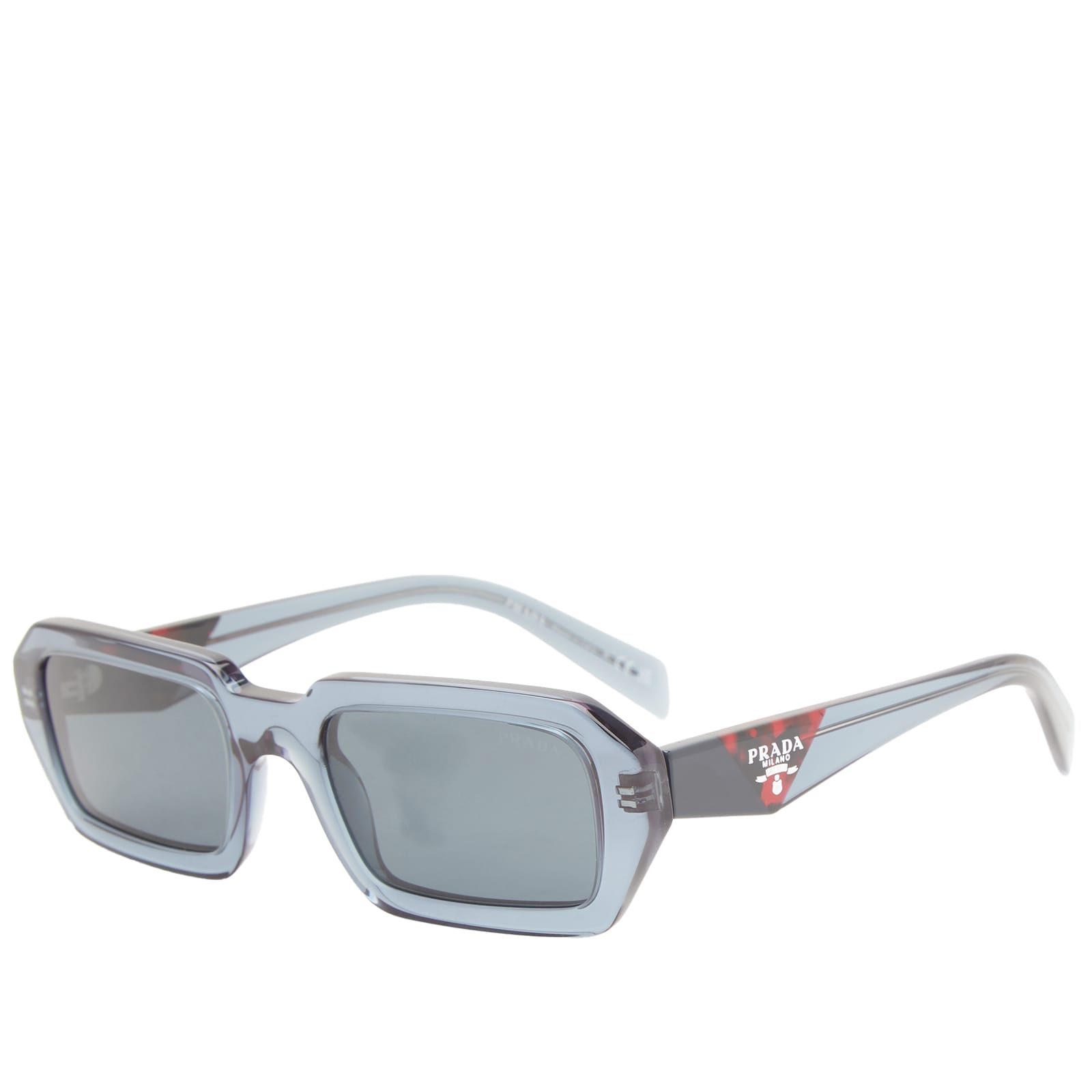 PRADA Eyewear PR A12S Sunglasses Transparent Blue & Dark Grey | END. (GB)
