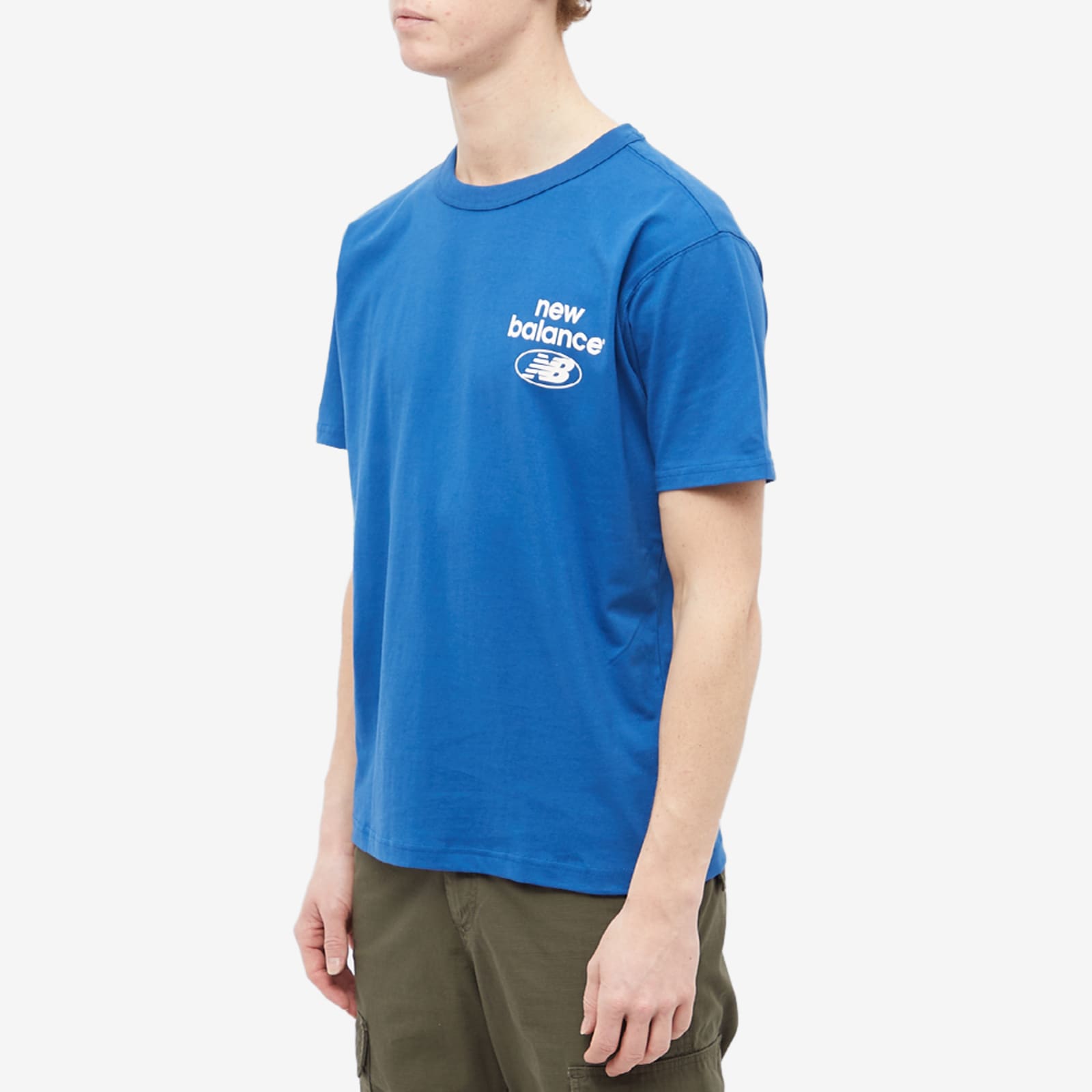 New Balance NB Essentials Logo T-Shirt Atlantic Blue | END. (US)