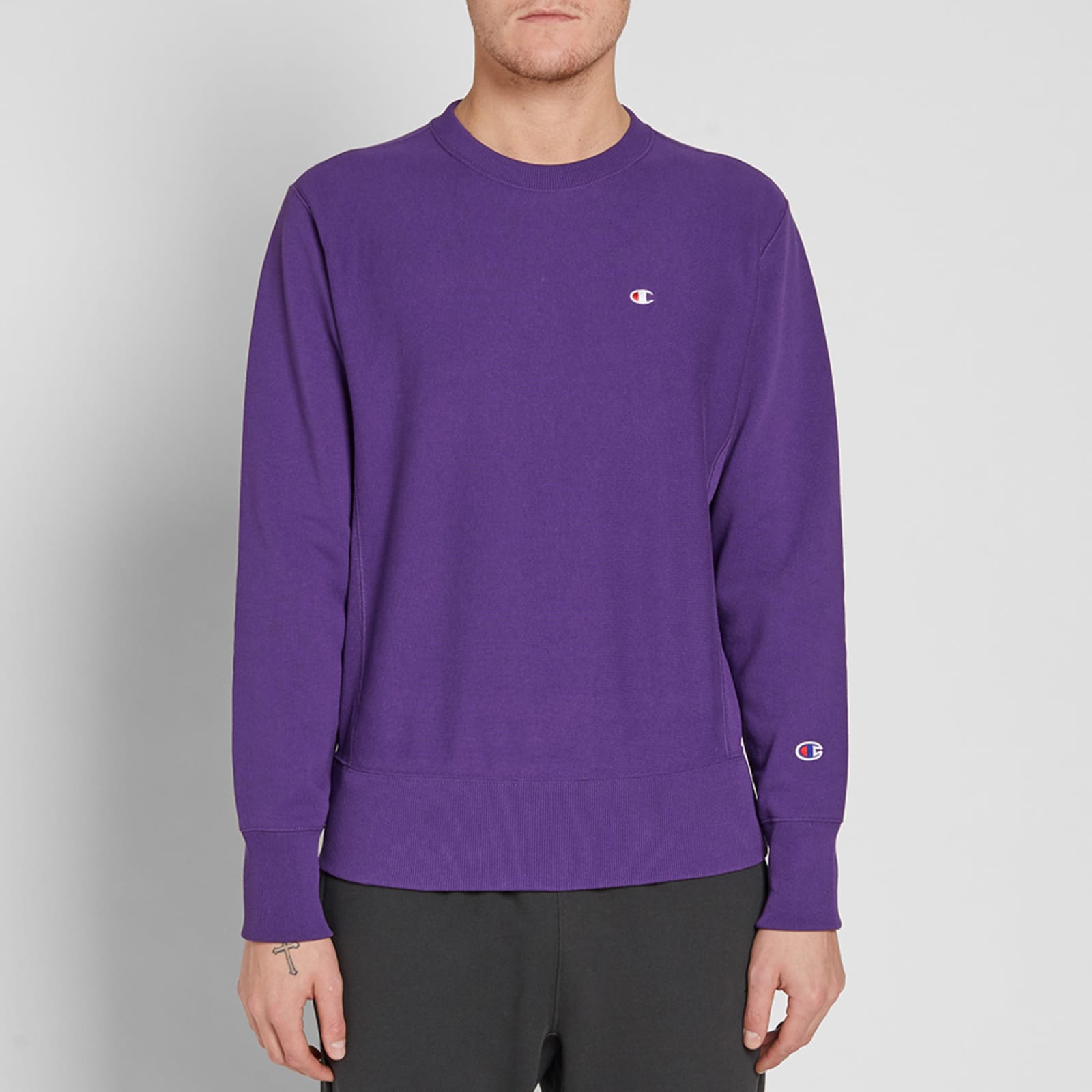 Champion Reverse Weave Classic Crew Sweat Purple Violet | END. (US)