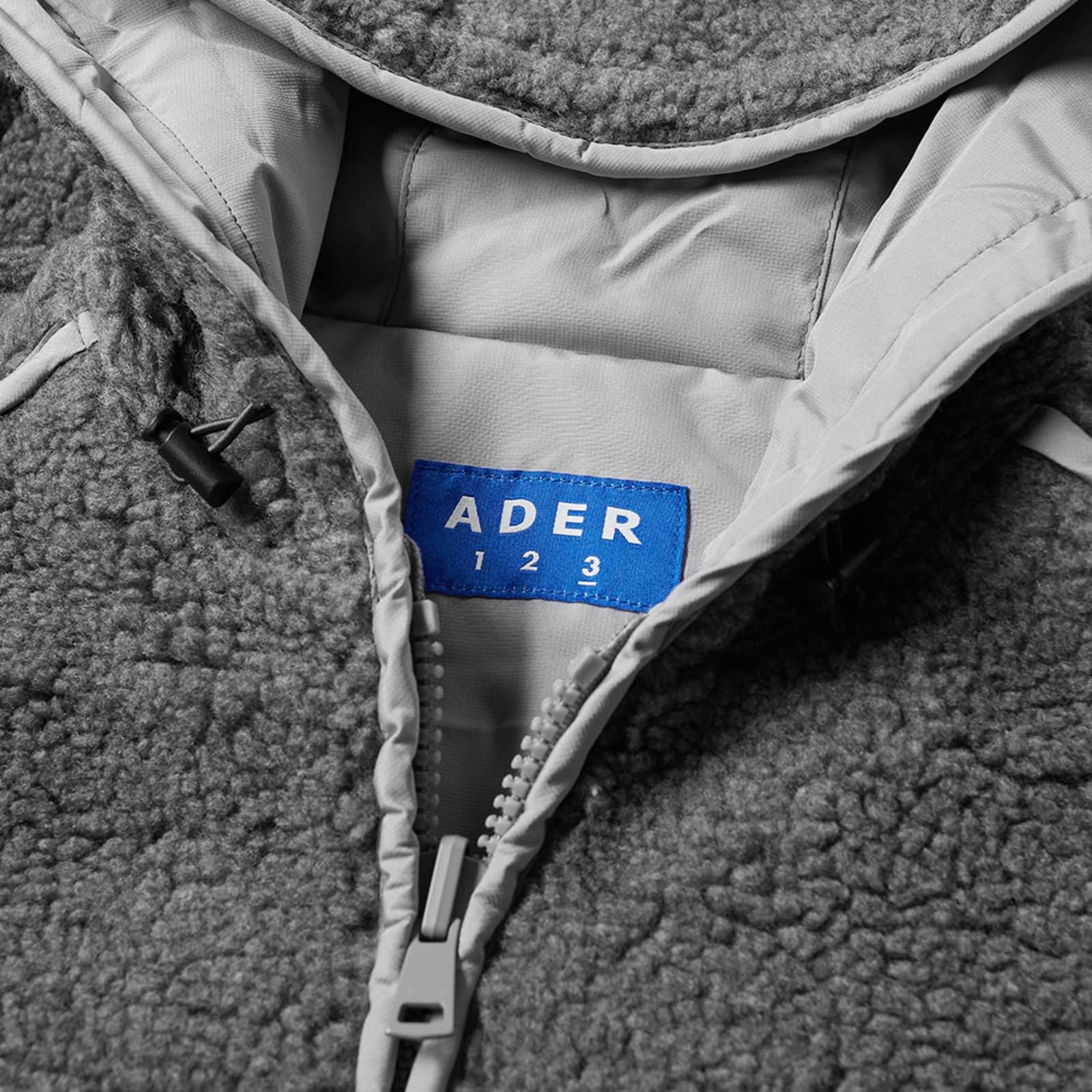 ADER error Sherpa Zip Hoody Grey | END.
