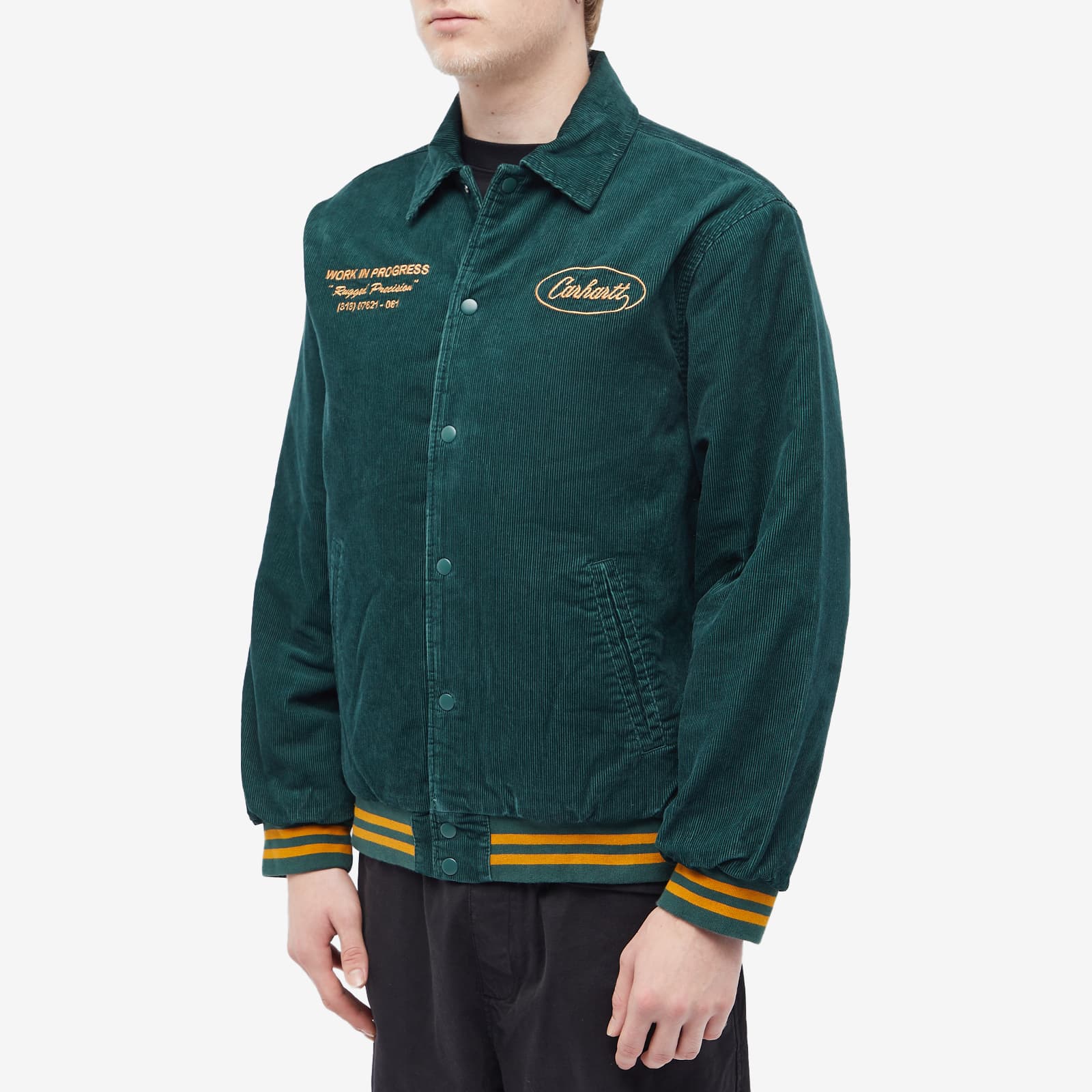 Carhartt WIP Rugged Letterman Jacket Discovery Green & Buckthorn | END ...