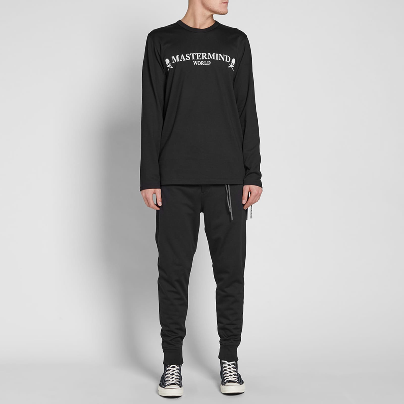 MASTERMIND WORLD Long Sleeve Logo Tee Black | END.
