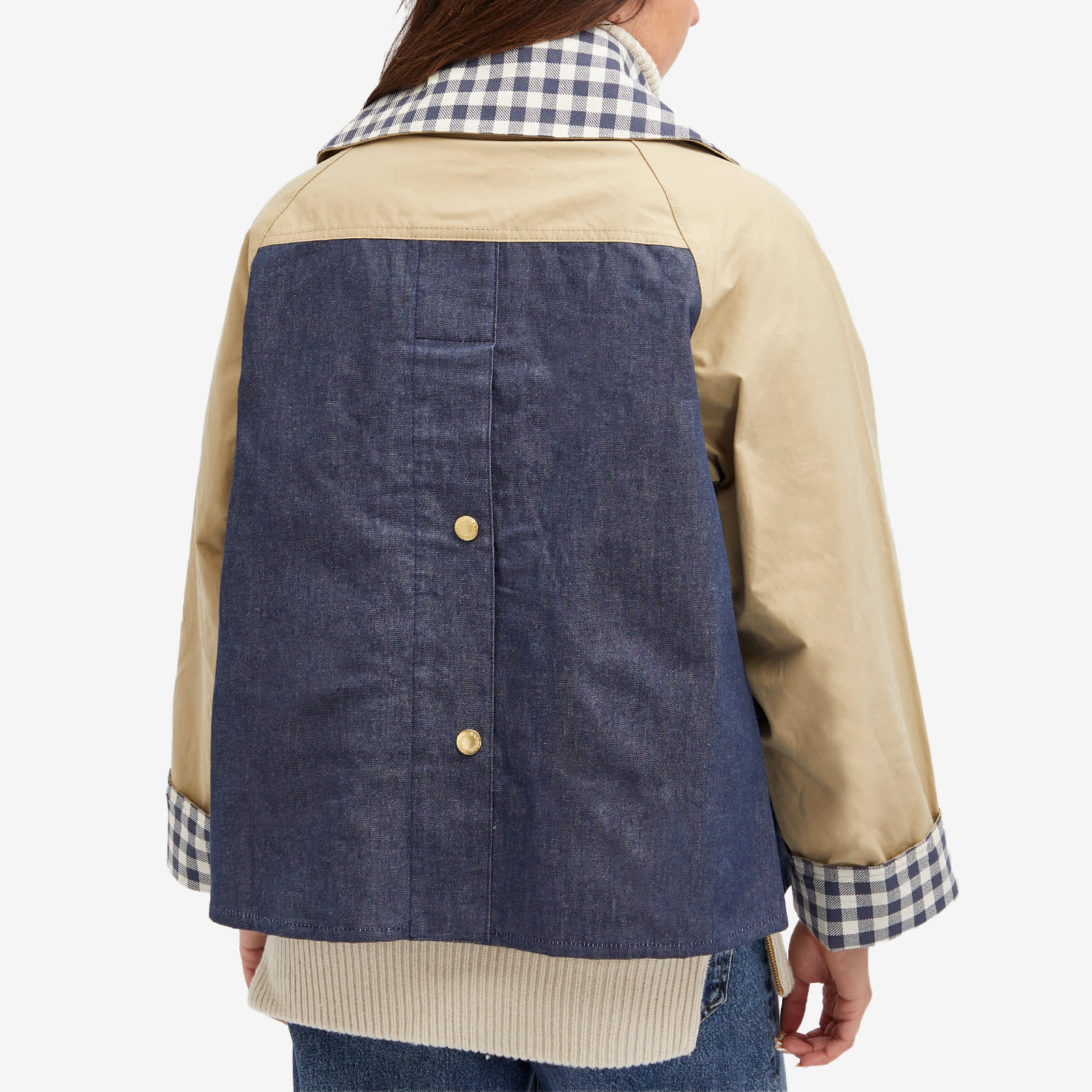 Barbour Catton Patch Showerproof Jacket Beige & Indigo | END. (GB)