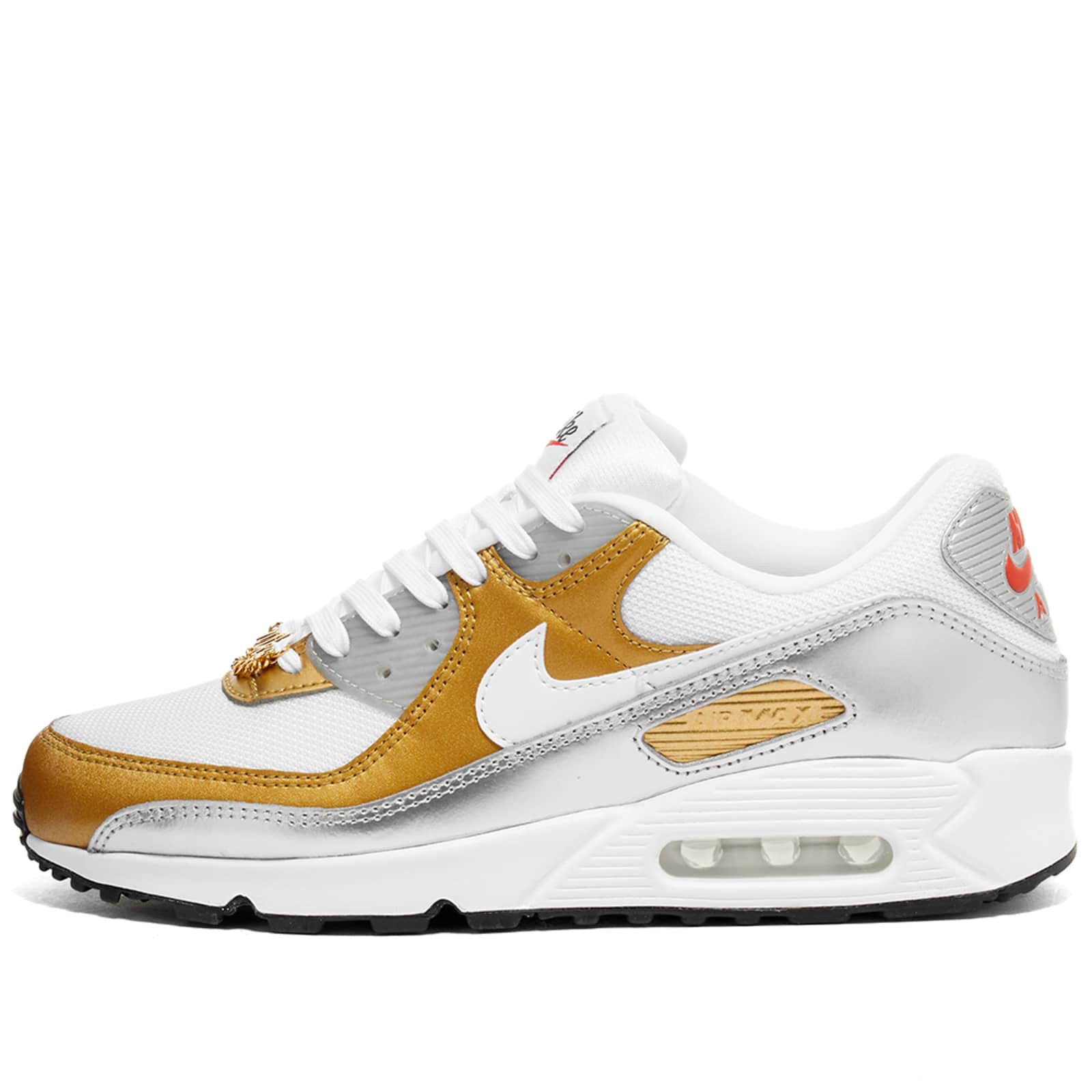 Nike Air Max 90 SE W White, Gold, Black & Red | END. (US)