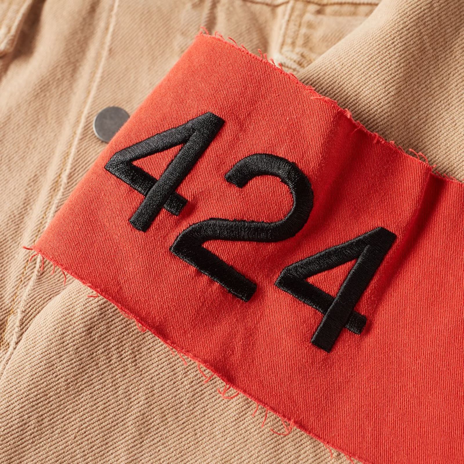 424 Armband Denim Trucker Jacket Camel & Red | END. (US)
