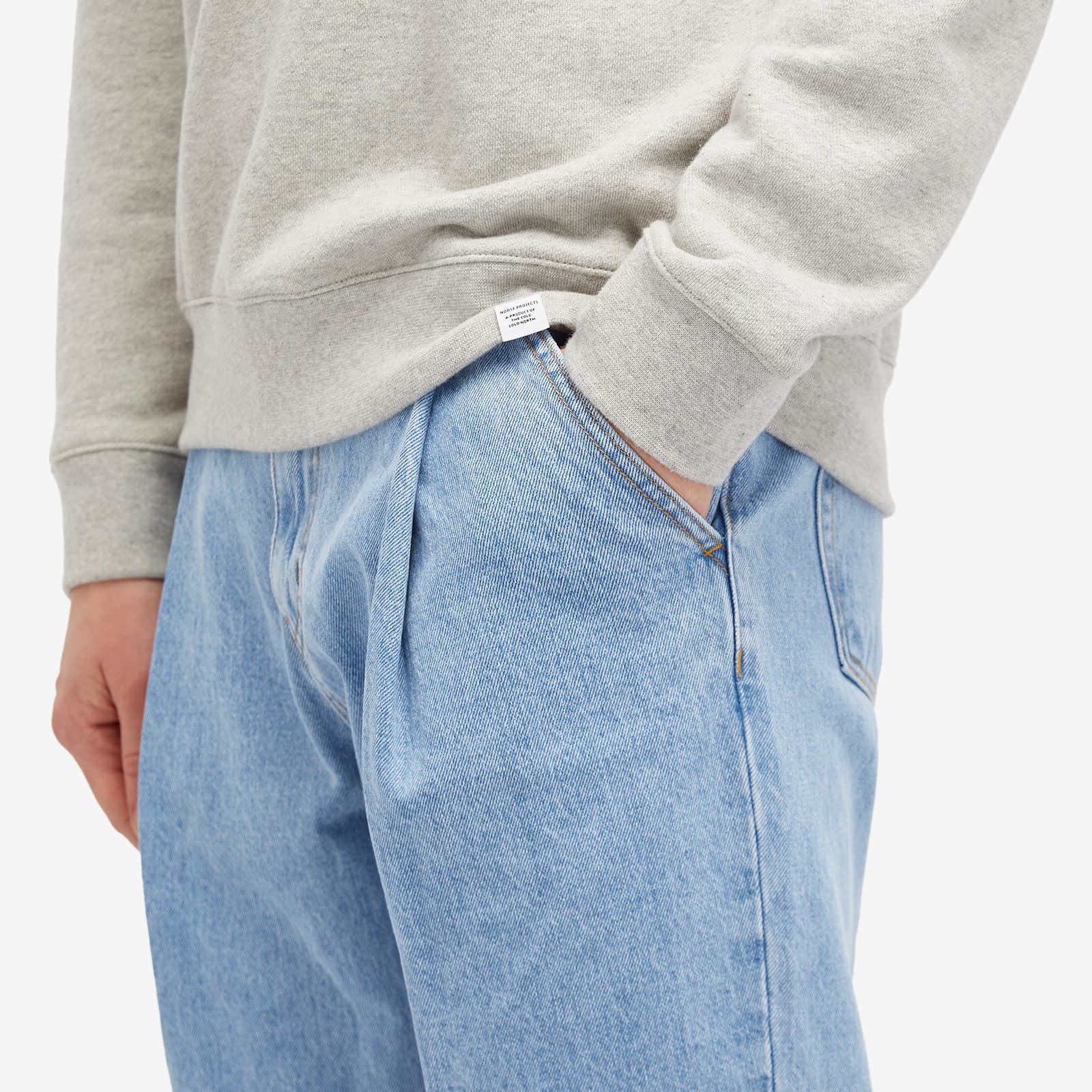 Uniform Bridge Wide One Tuck Denim Jeans Light Indigo | END. (KR)