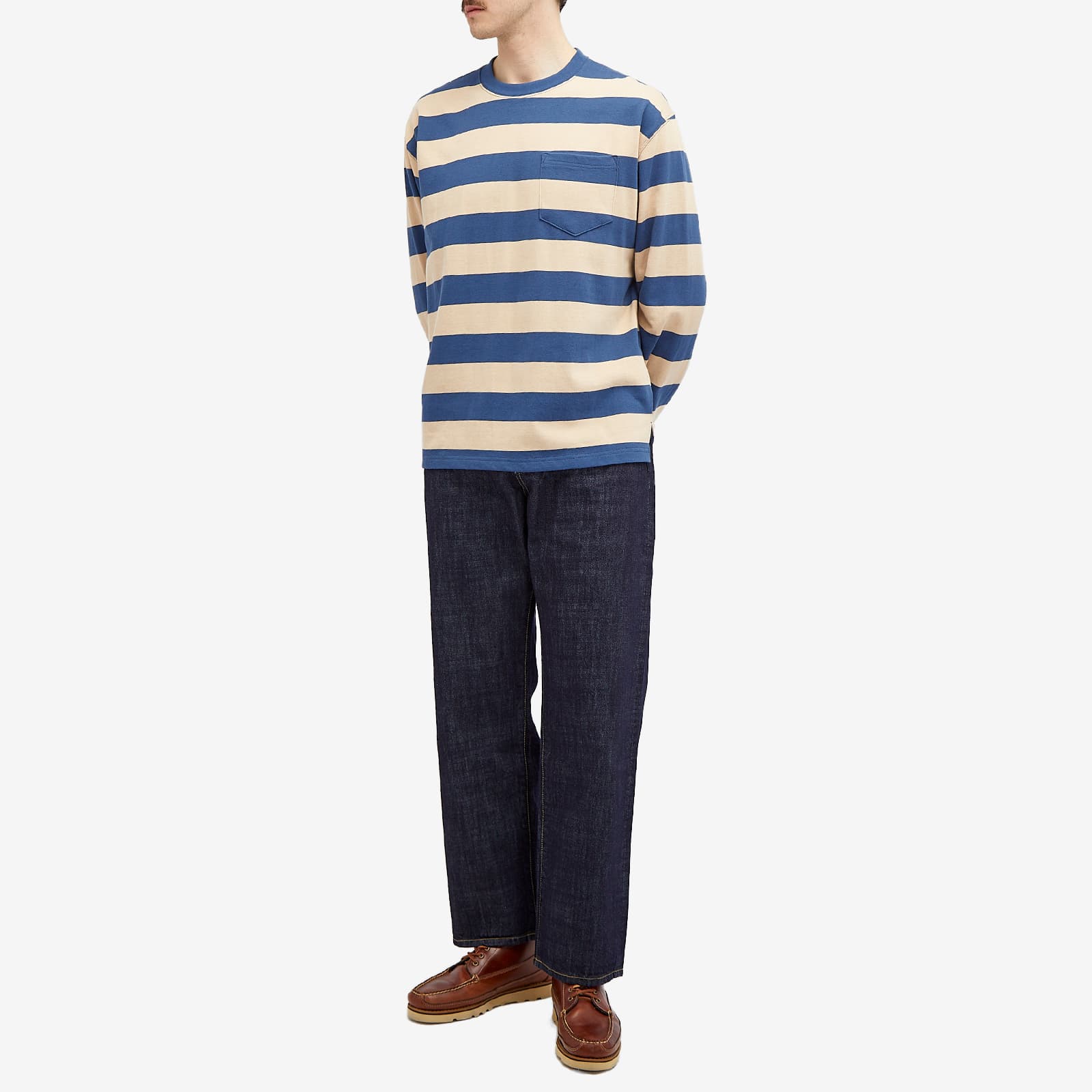 Uniform Bridge Naval Stripe Longsleeve T-Shirt Blue | END. (US)