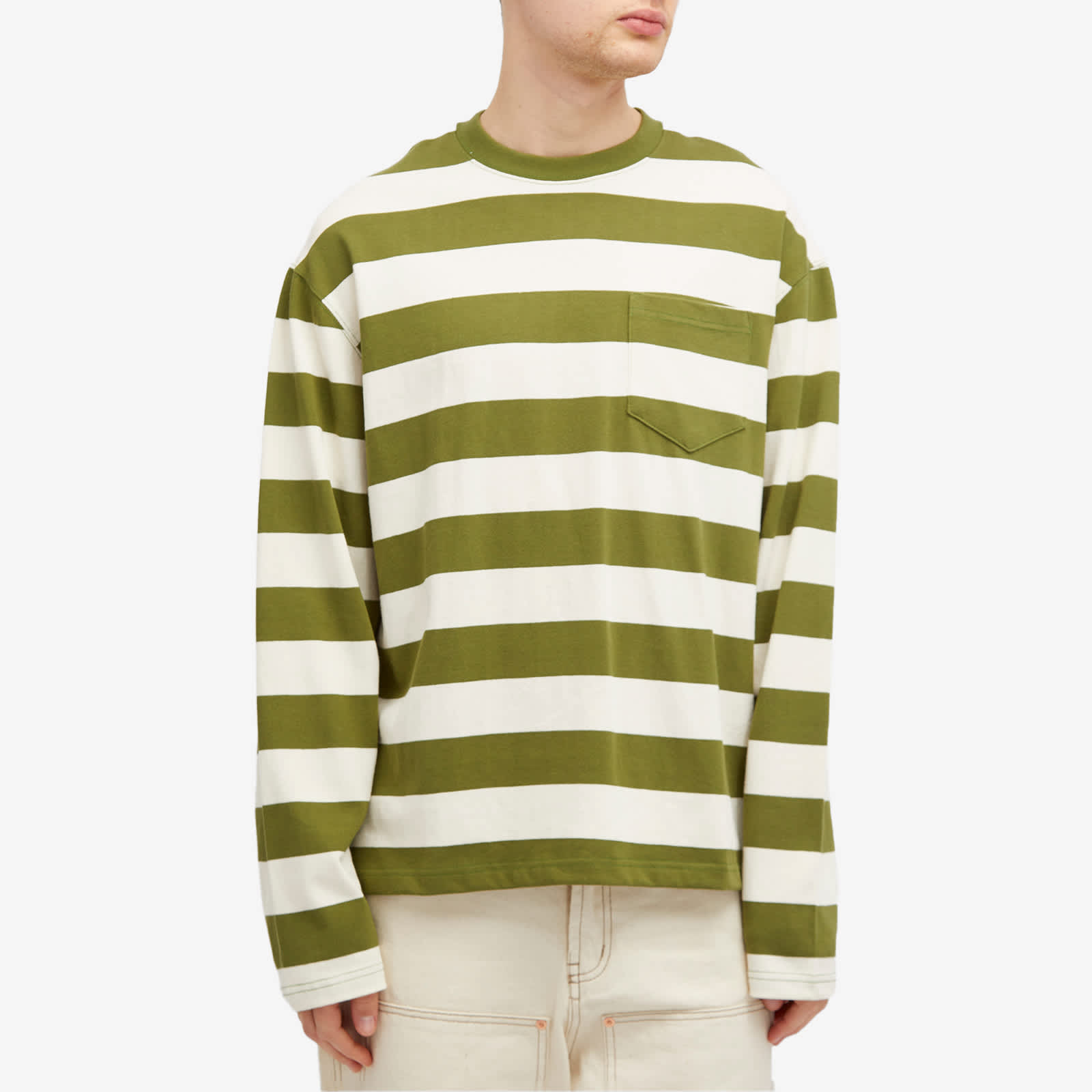 Uniform Bridge Naval Stripe Longsleeve T-Shirt Olive | END. (KR)