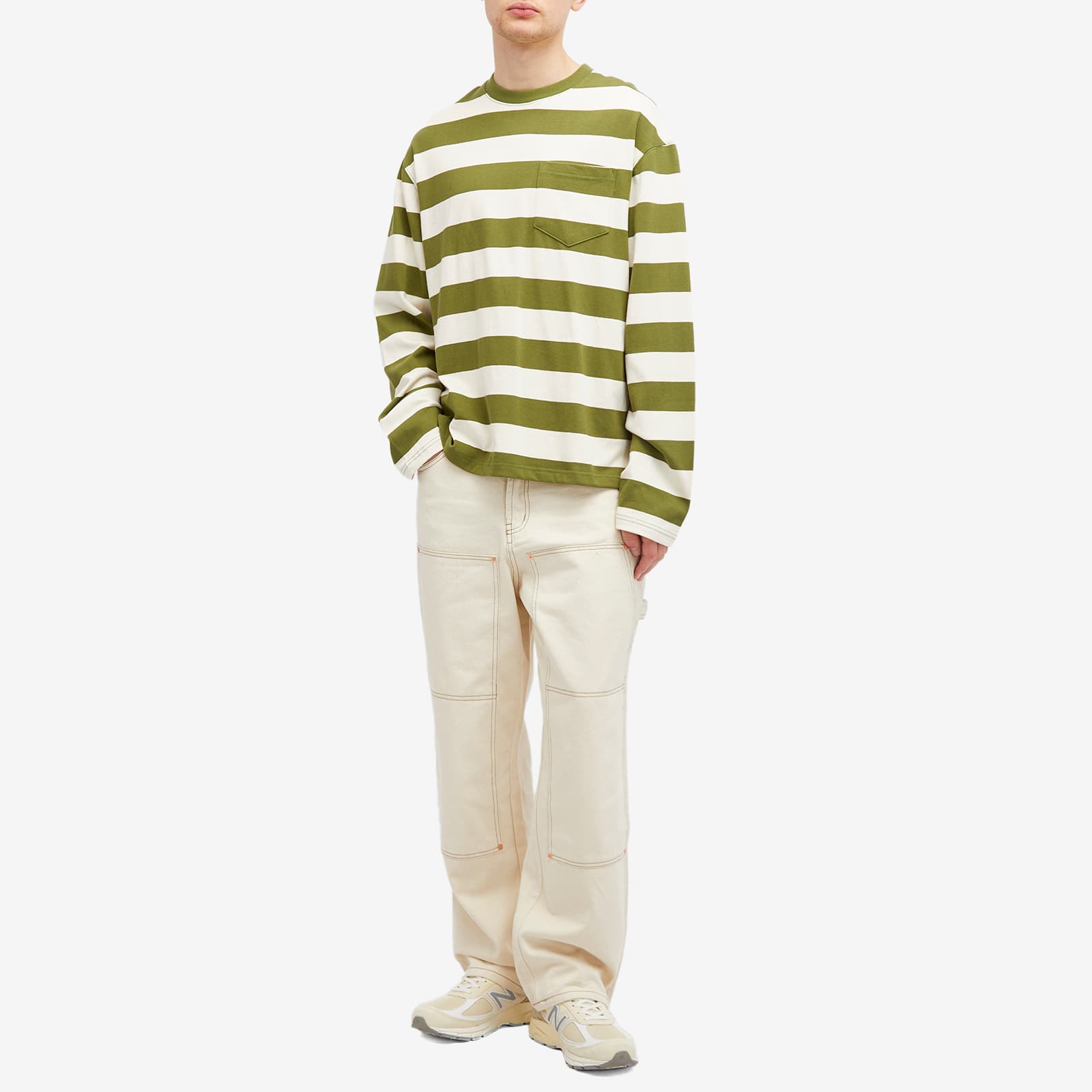 Uniform Bridge Naval Stripe Longsleeve T-Shirt Olive | END. (KR)
