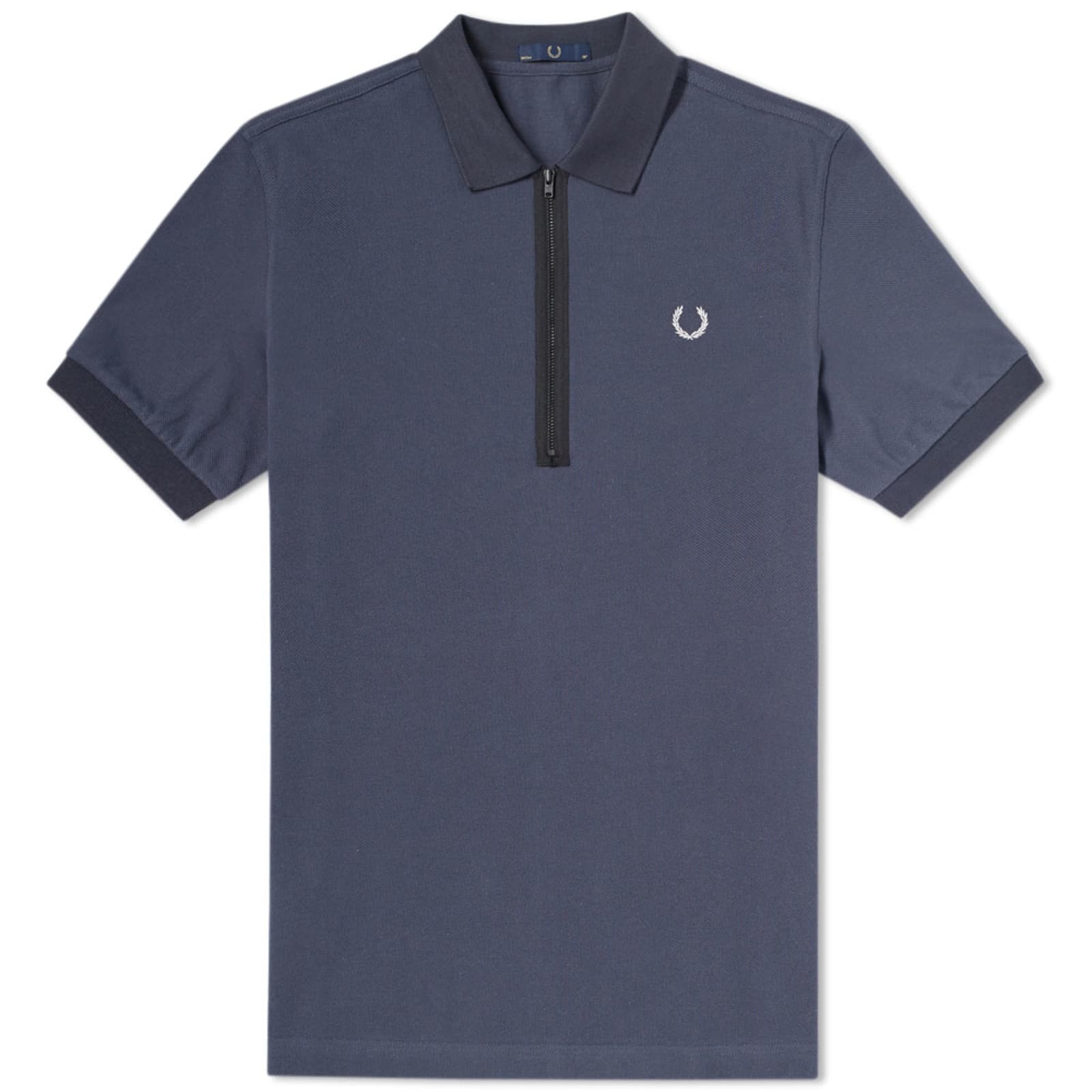 Fred Perry Laurel Half Zip Pique Polo Dark Airforce | END. (US)