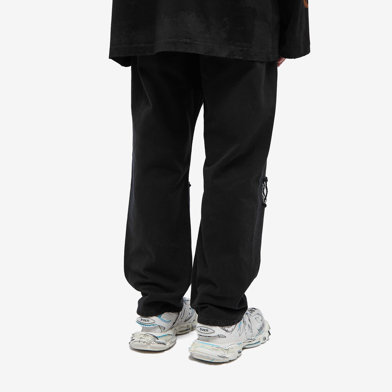 Balenciaga Ripped Loose Fit Jean Peach Pitch Black | END. (US)