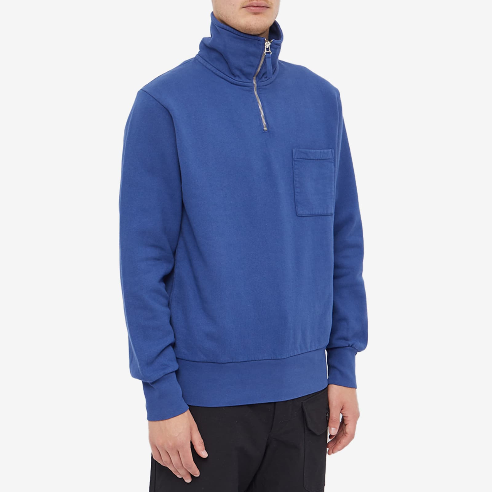 Universal Works Half Zip Sweat Blue | END. (US)