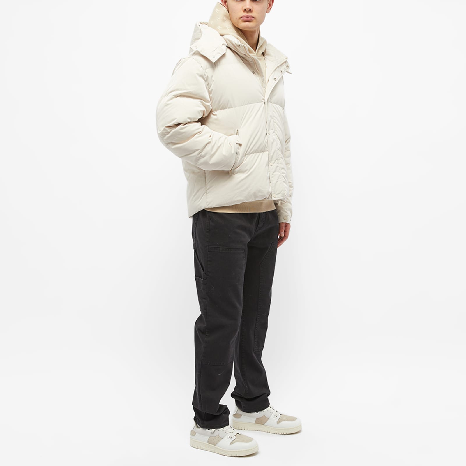 Represent Nylon Hooded Puffer Jacket Bone | END. (US)