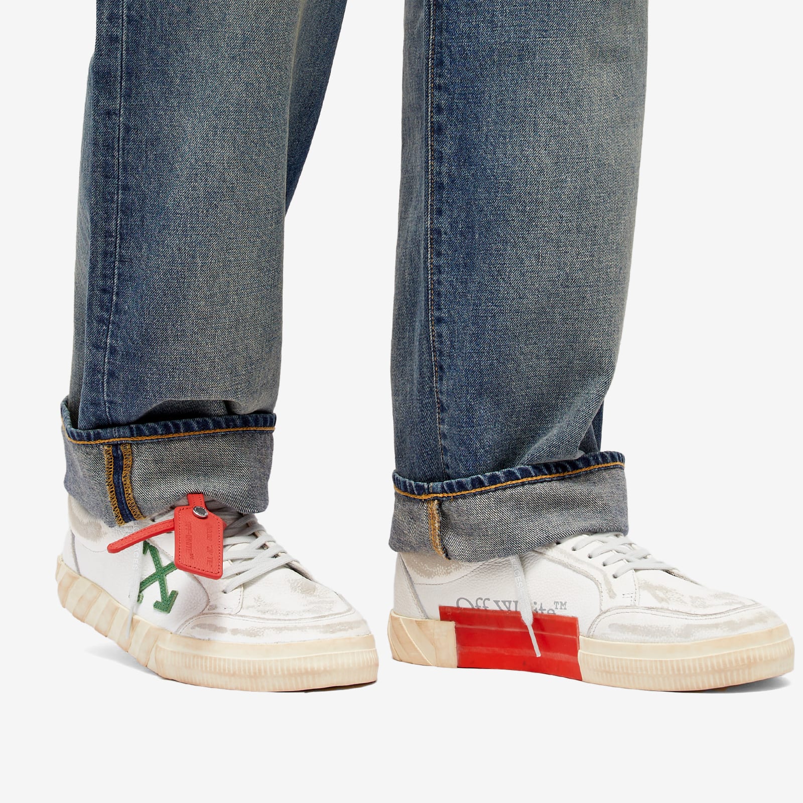 Off-White Low Vulcanised Distressed Leather Sneaker White | END. (AU)