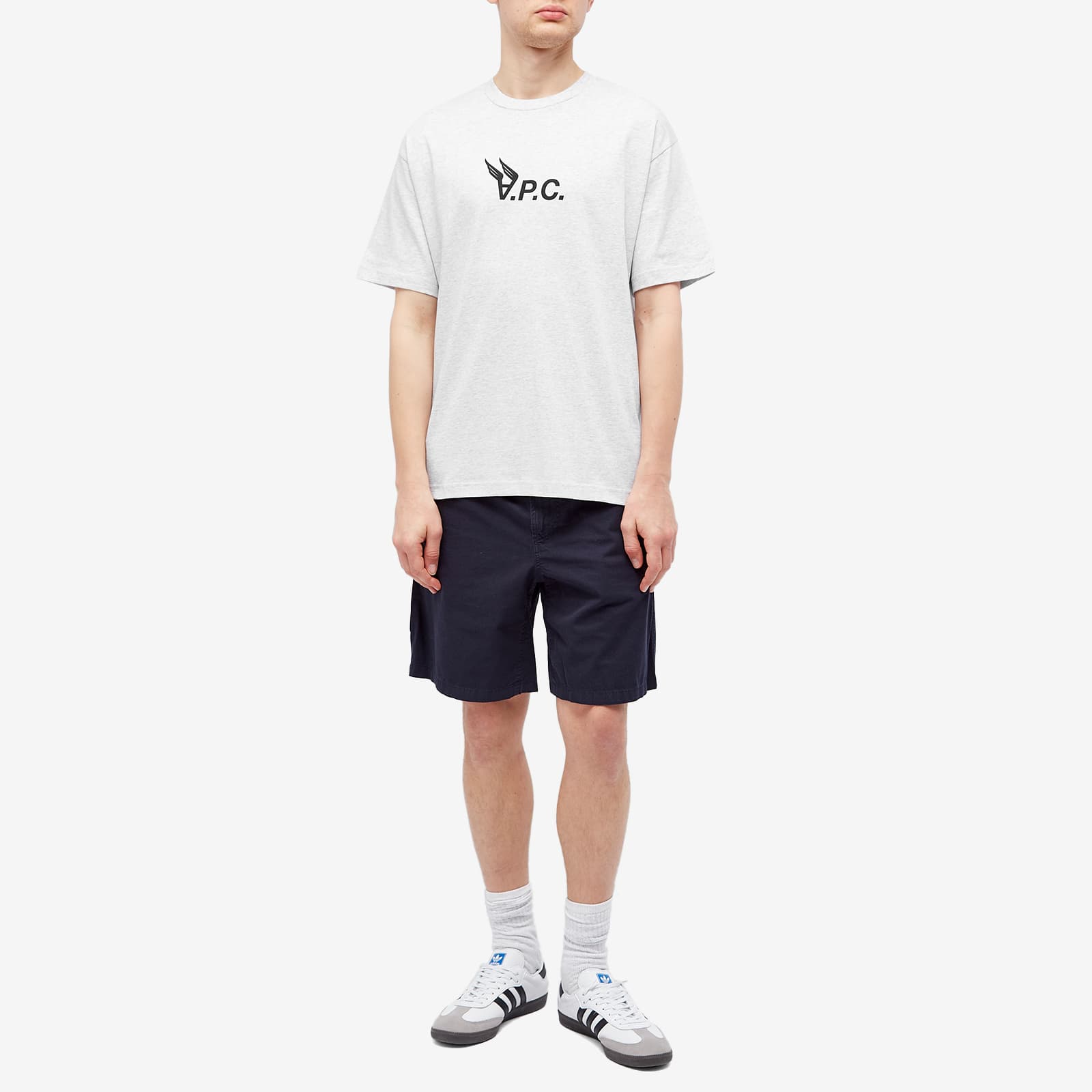 A.P.C. Hermance Logo Tee Heathered Light Grey | END. (JP)