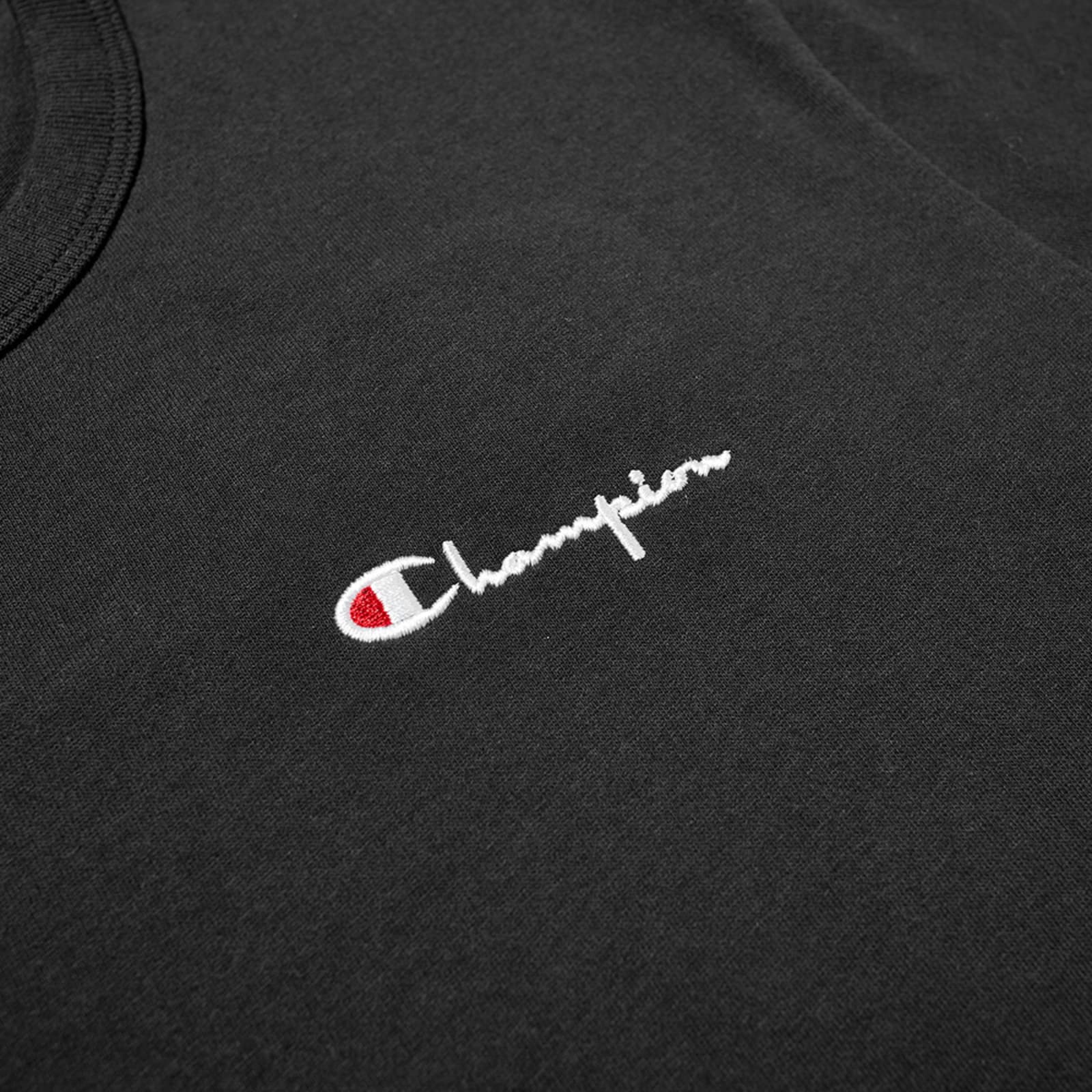 Champion Reverse Weave Script Back Logo T-Shirt Black | END.