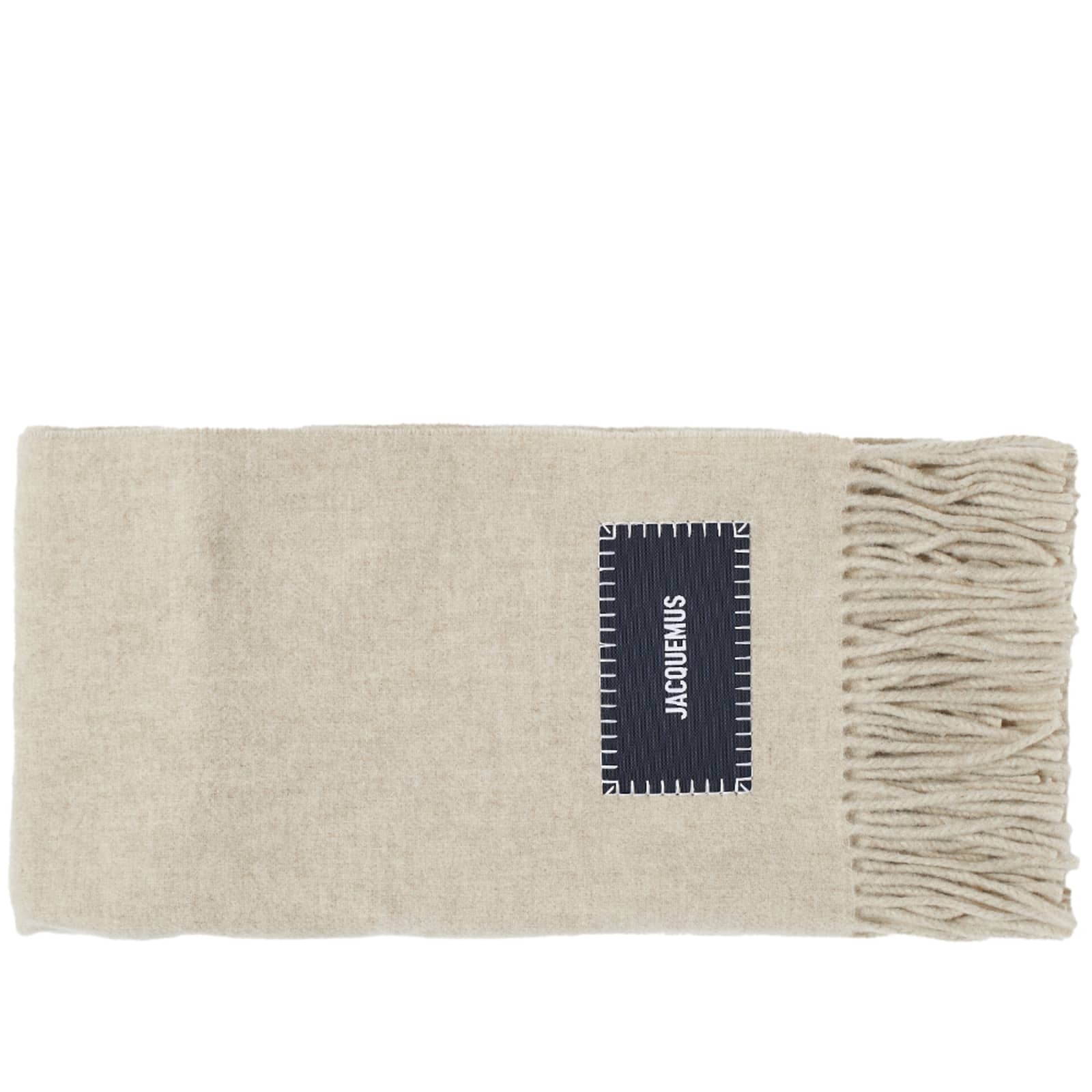 Jacquemus Wool Logo Scarf Beige | END.