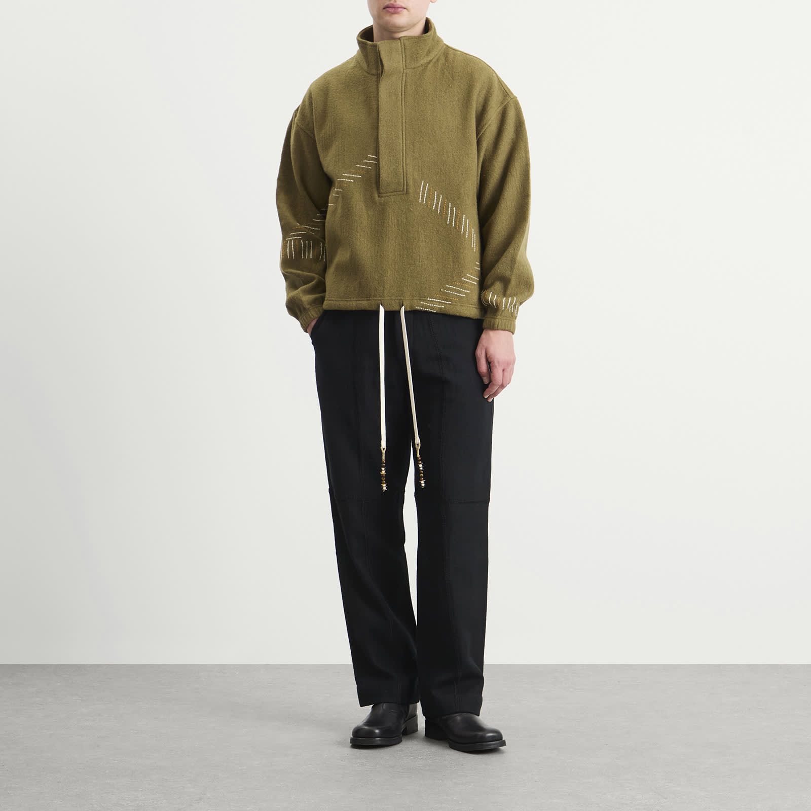 Kartik Research Beaded Kaza Jacket Moss/Ecru/Yellow | END. (FR)