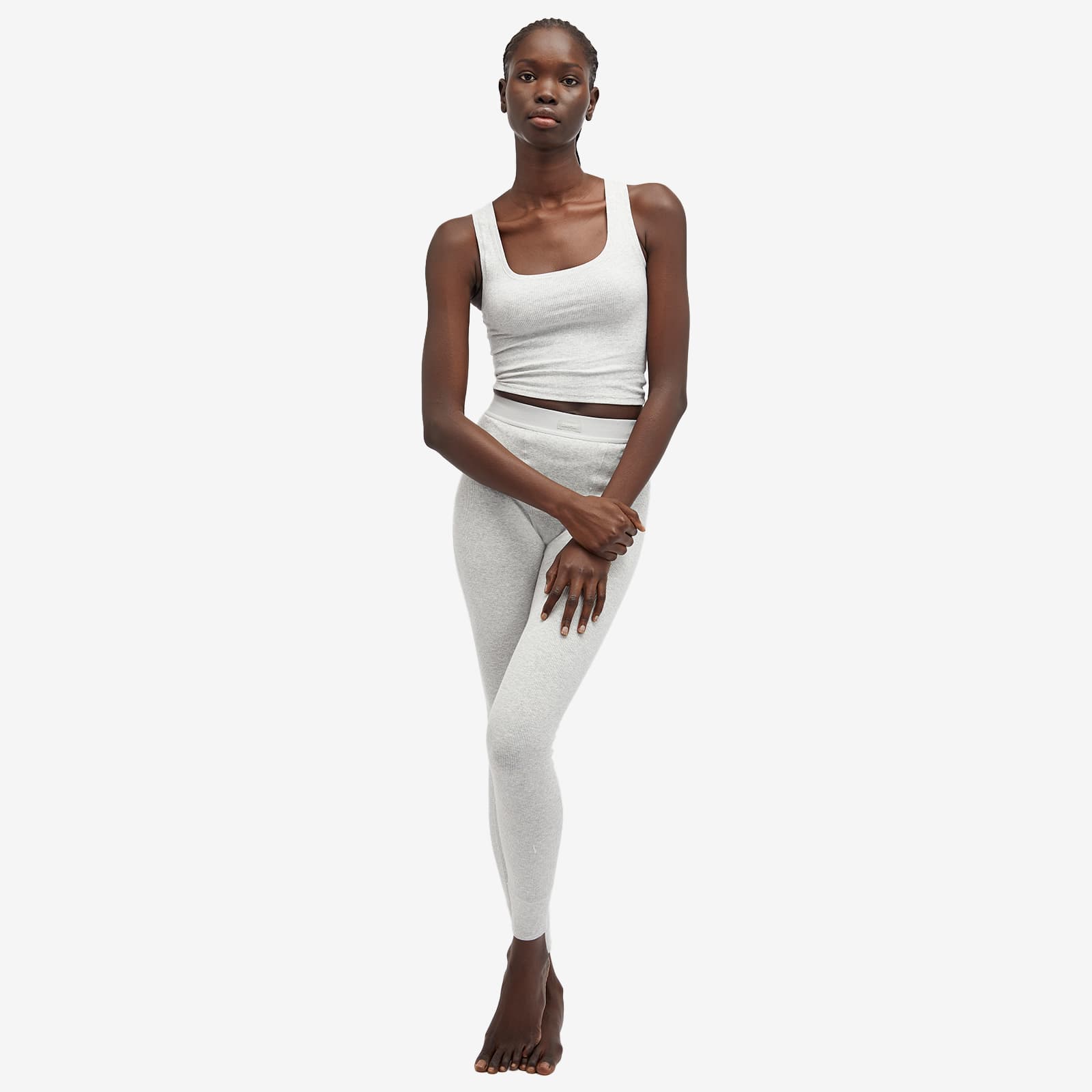 SKIMS Cotton Rib Tank Light Heather Grey | END. (US)