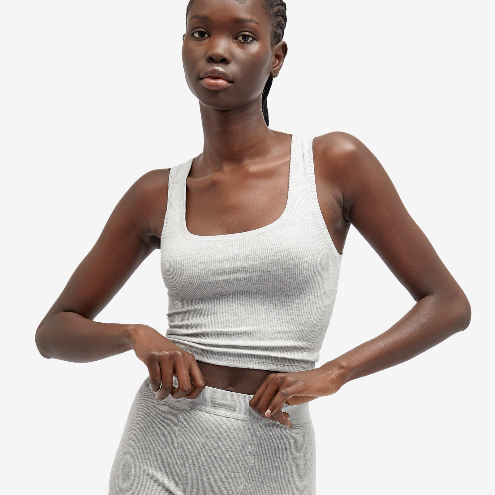 SKIMS Cotton Rib Legging Light Heather Grey | END. (CA)