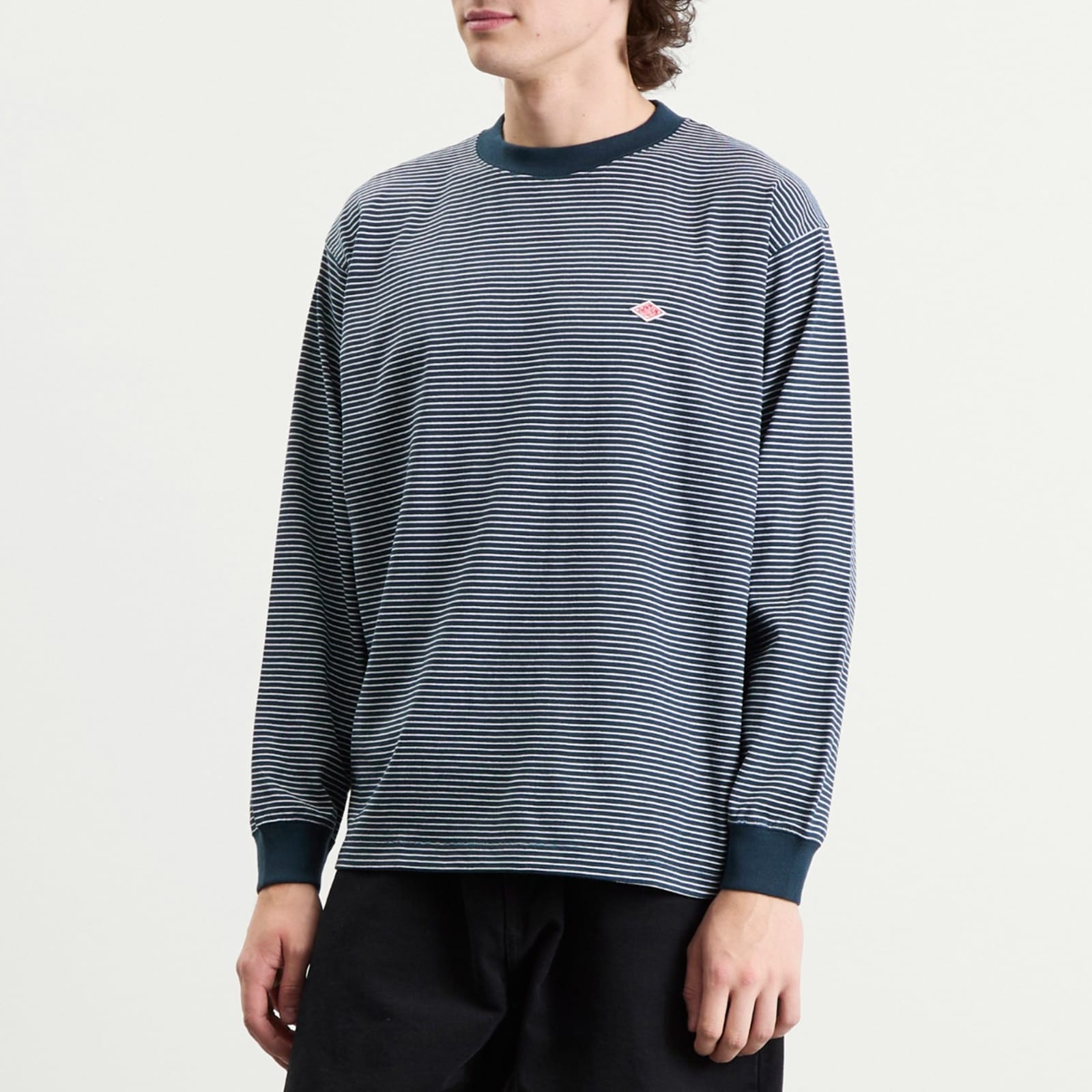 Danton Long Sleeve Stripe T-Shirt Green & White Stripe | END. (AU)