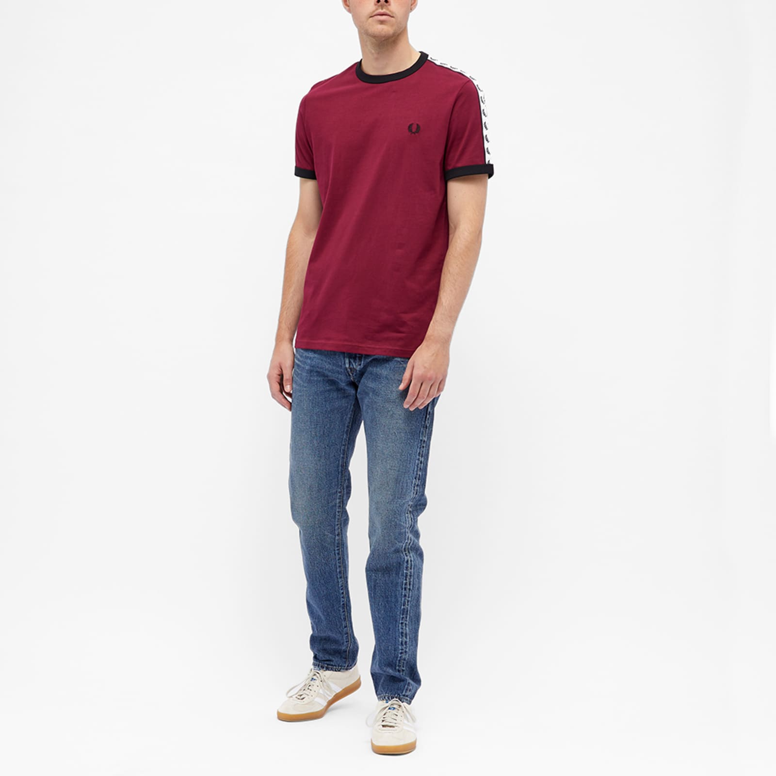 Fred Perry Taped Ringer T-Shirt Tawny Port | END.