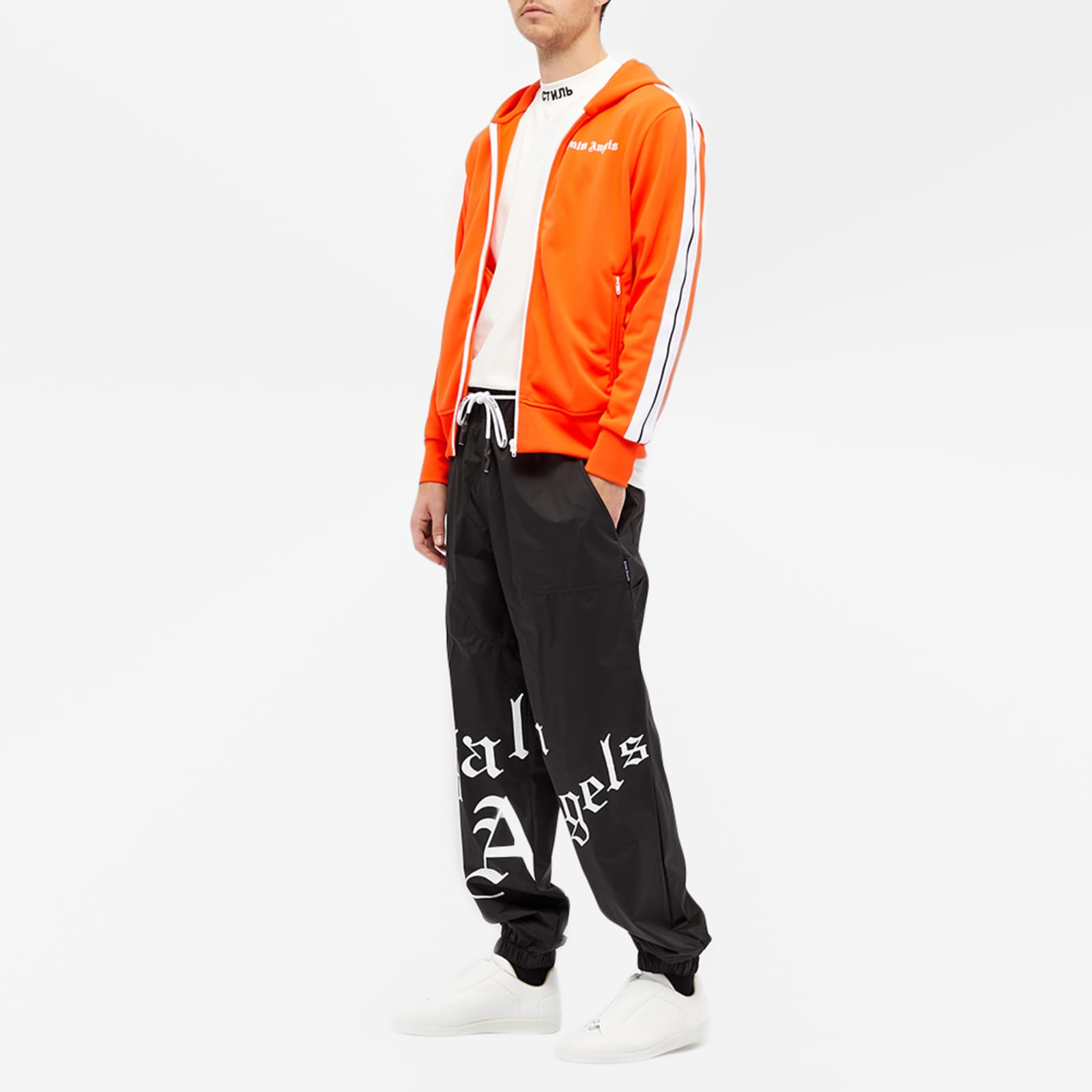 Palm Angels Track Hoody Orange & White | END. (AR)