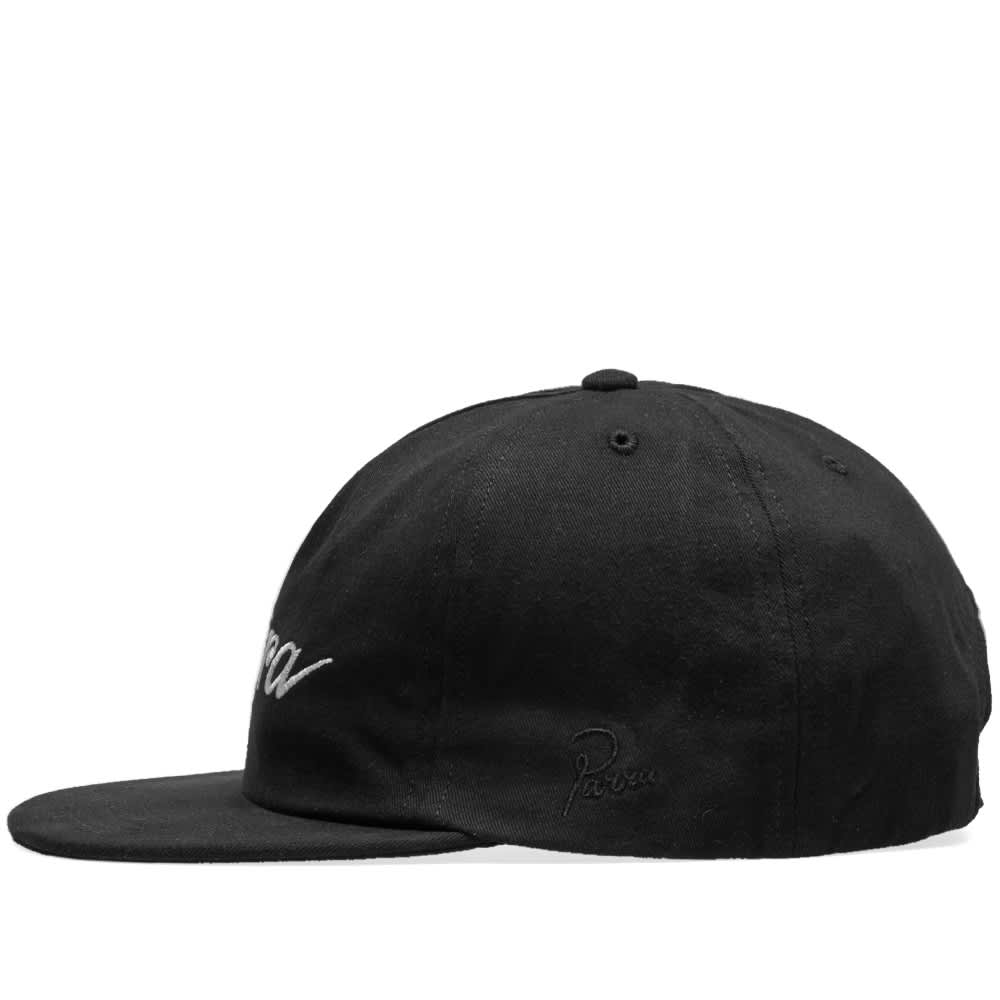By Parra Script Logo 5 Panel Cap Black | END.