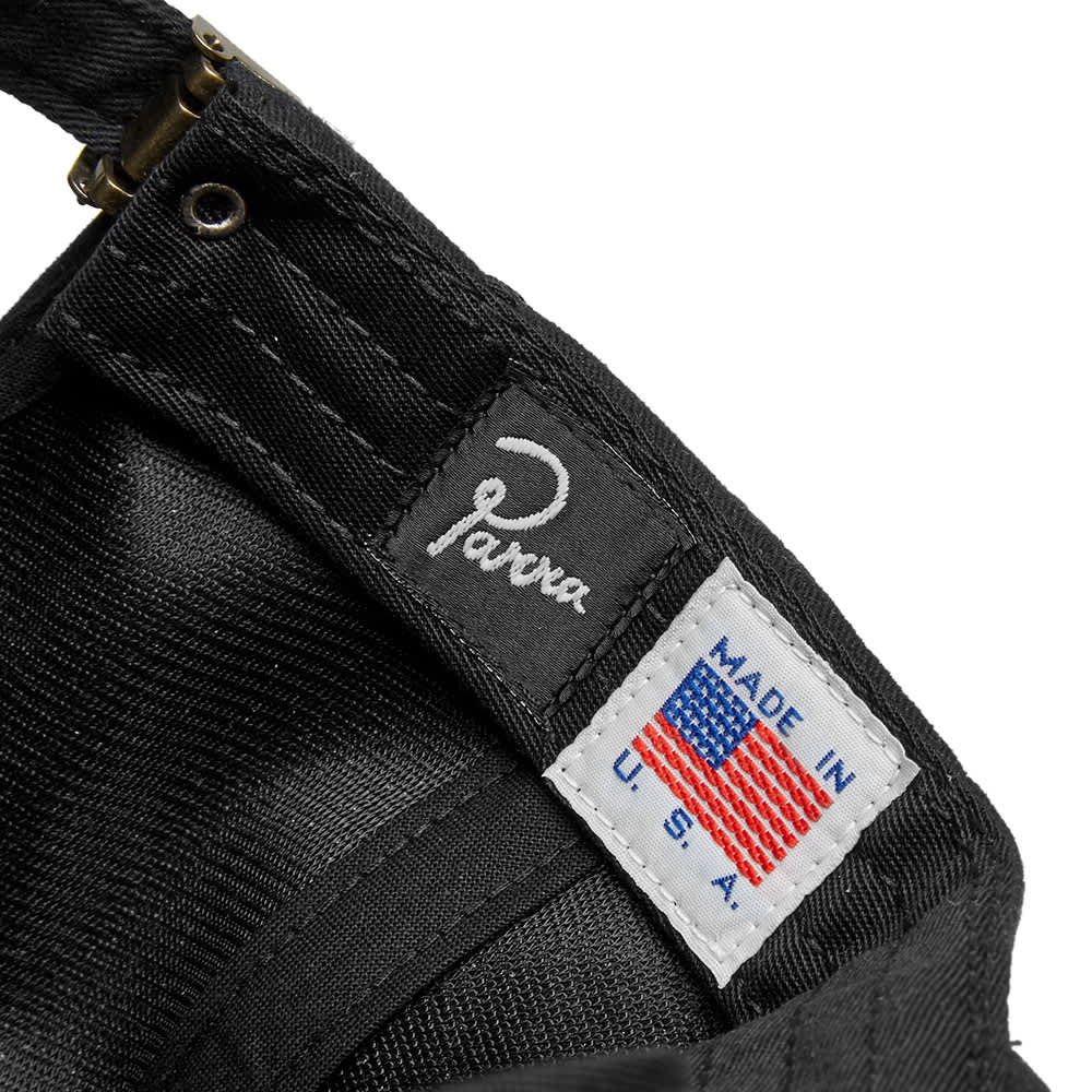 By Parra Script Logo 5 Panel Cap Black | END. (US)